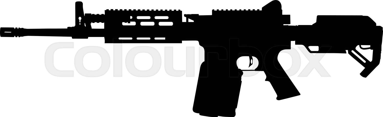 machine gun symbol silhouette | Stock vector | Colourbox
