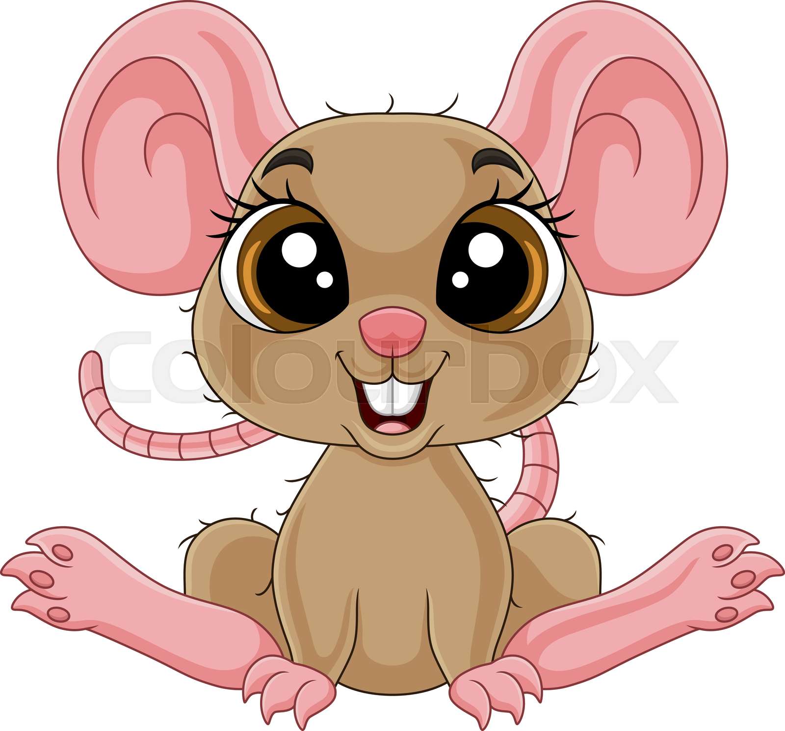 Cartoon cute little mouse sitting | Stock vector | Colourbox