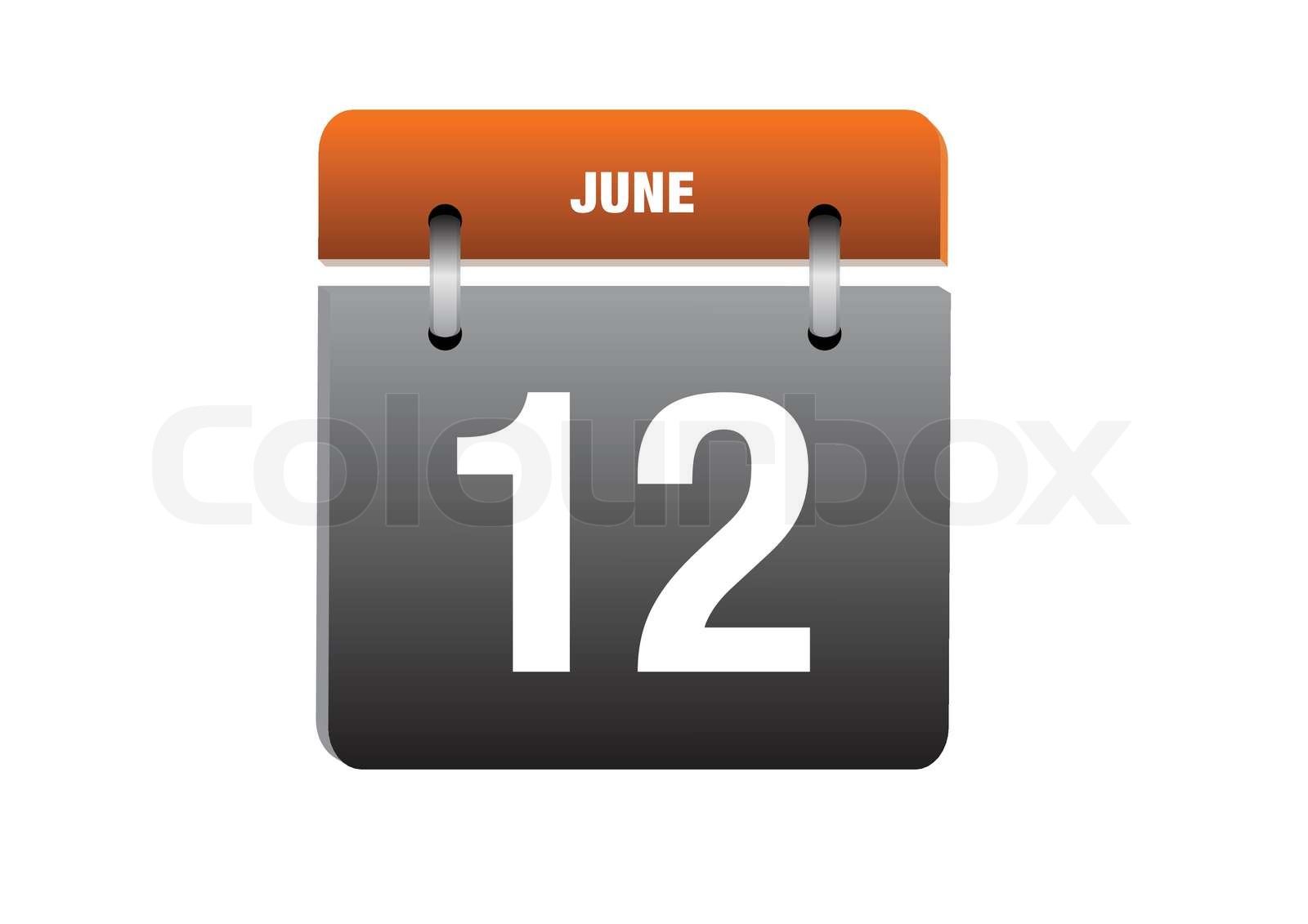 12 june calendar icon | Stock vector | Colourbox