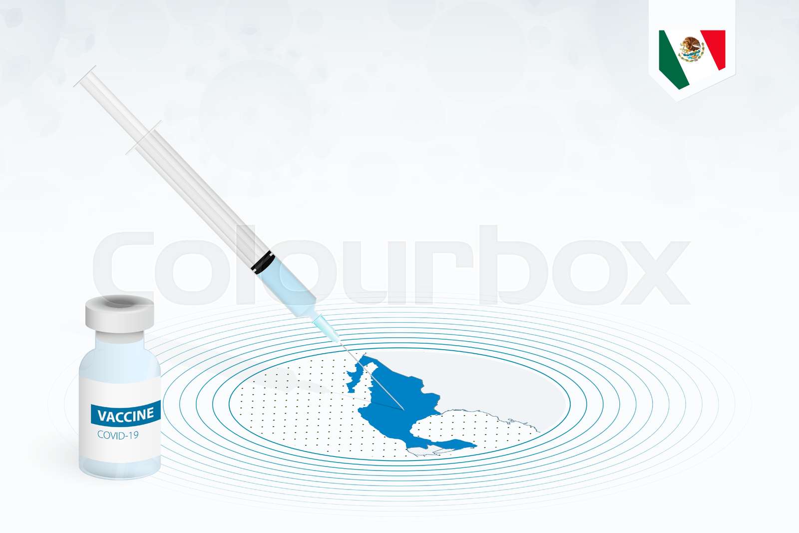 COVID-19 vaccination in Mexico, coronavirus vaccination illustration ...