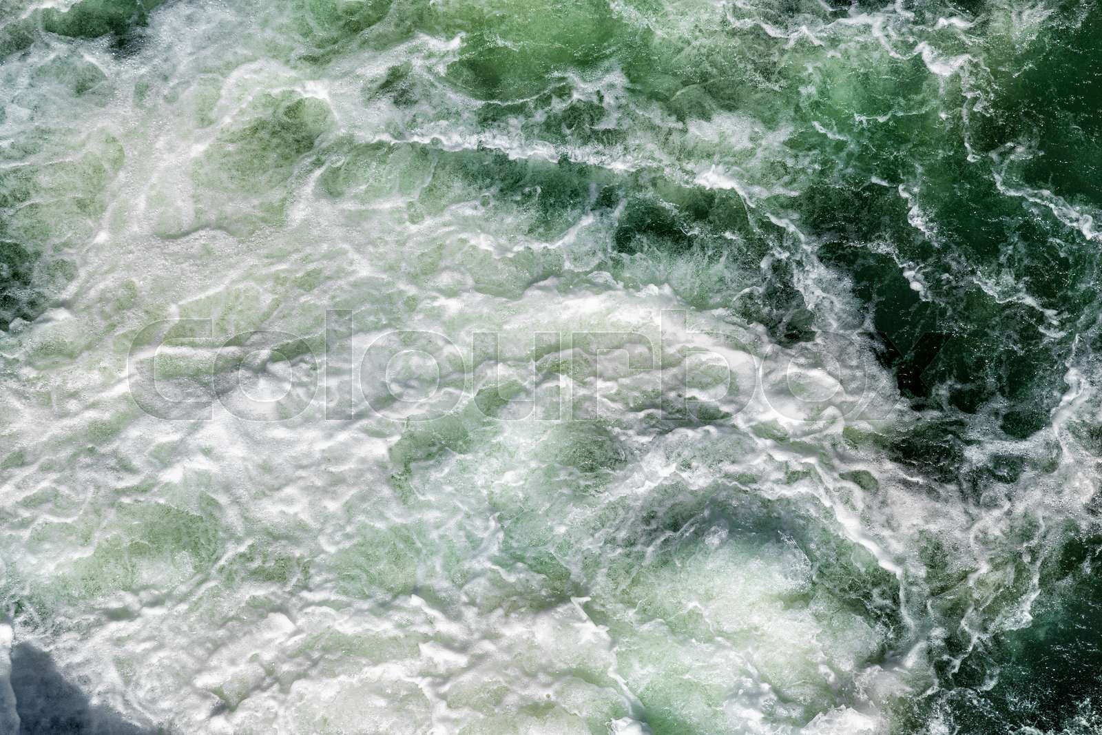 Close-up abstract texture above view of river torrent and clear fresh ...