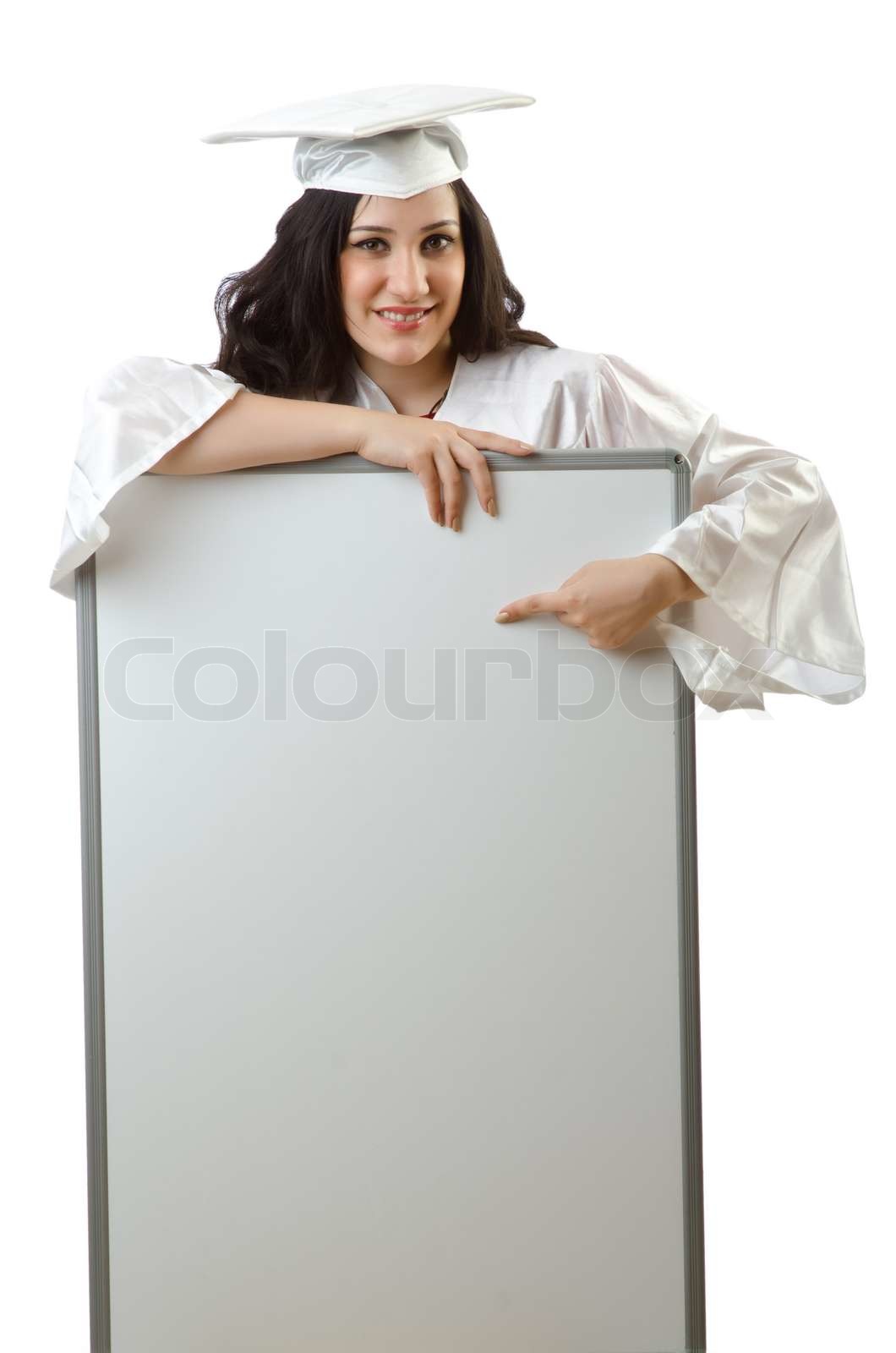 Young student with blank board | Stock image | Colourbox