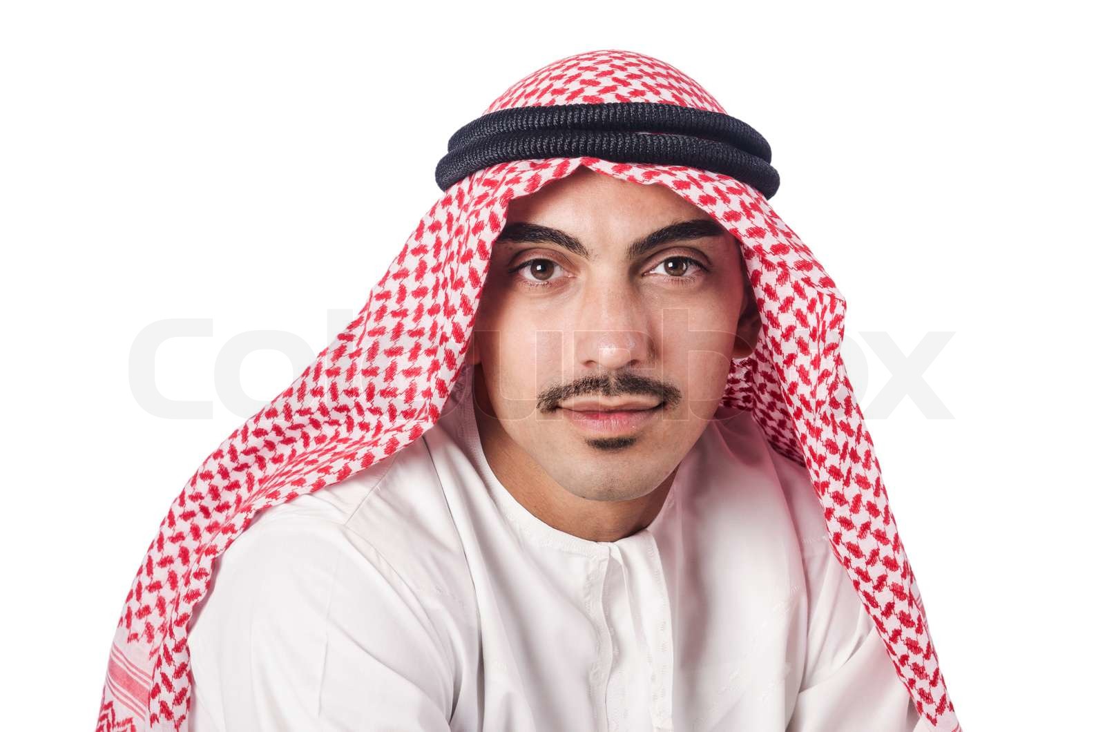 Diversity concept with arab on white | Stock image | Colourbox