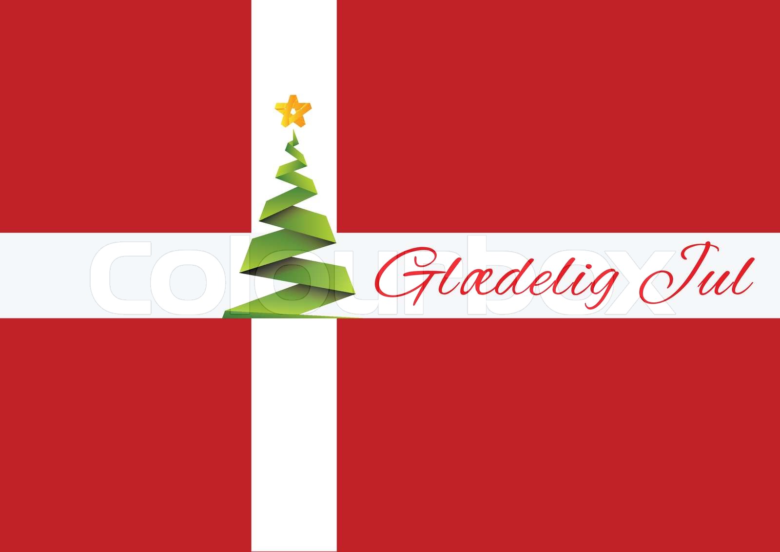 Merry Christmas background,vector,Glaedeling Jul,Denmark | Stock vector ...