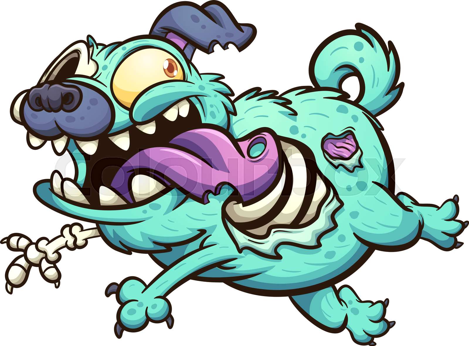 Zombie pug | Stock vector | Colourbox