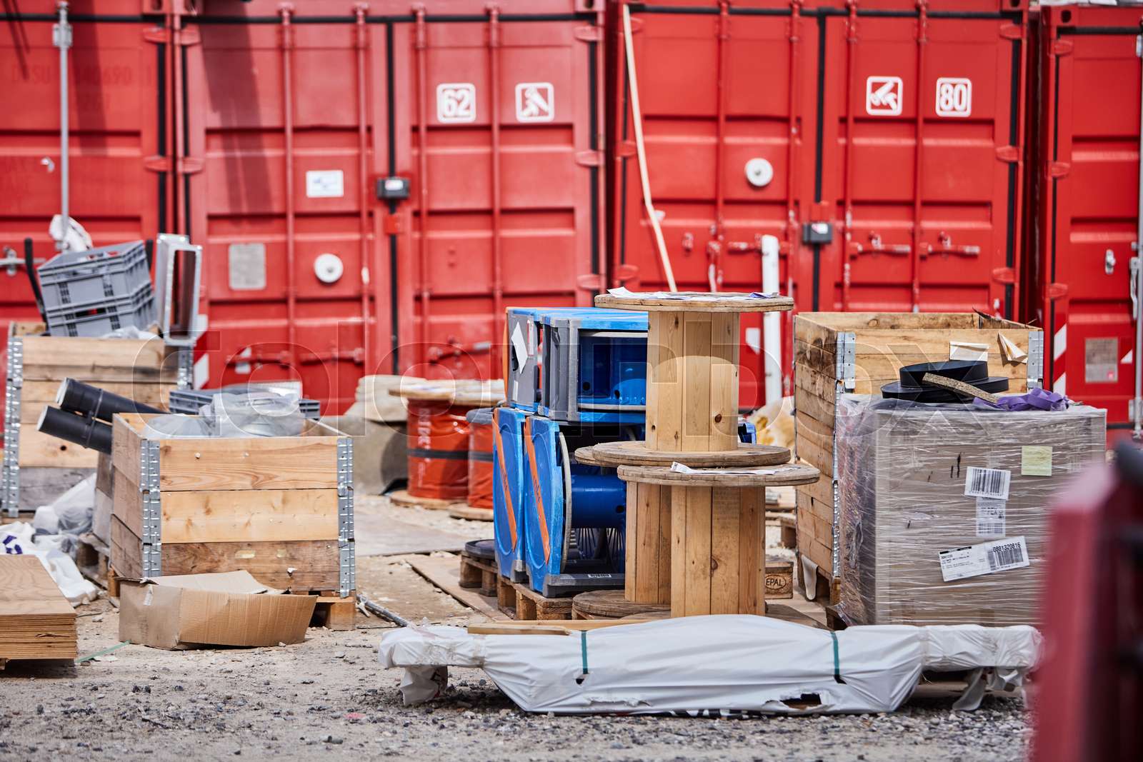 building equipment outdoors on a construction site | Stock image ...