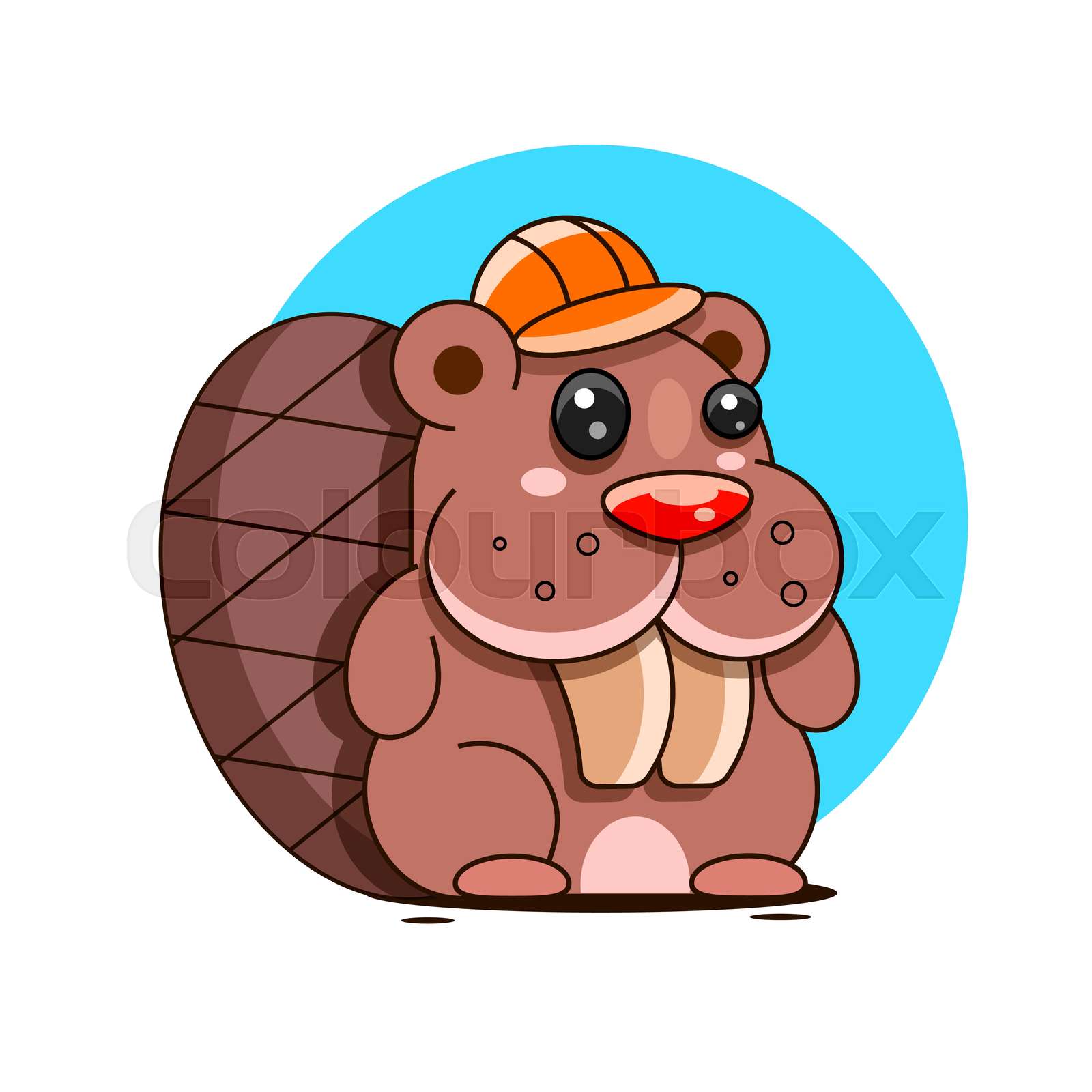 Cute cartoon beaver. Vector illustration with simple gradients. | Stock ...