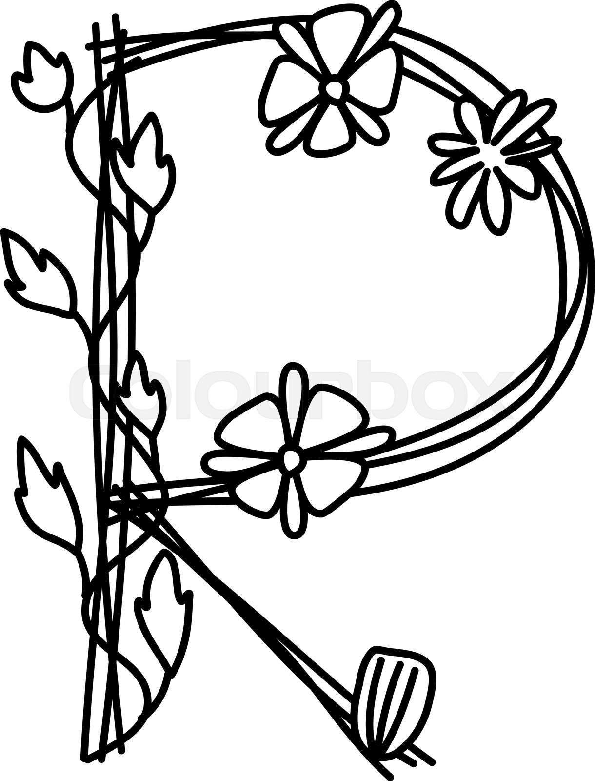 Vintage floral bold Letter R logo spring. Classic Summer Letter Design ...