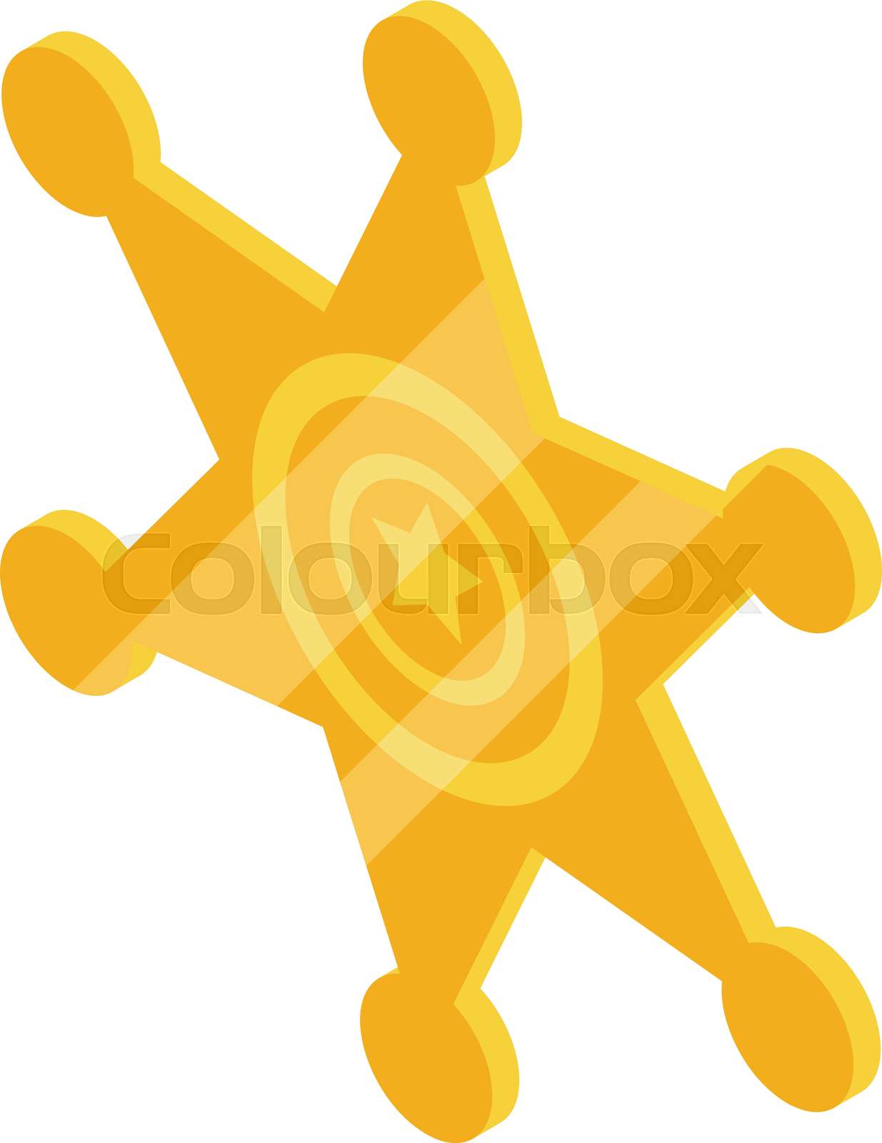 Cowboy gold star icon, isometric style | Stock vector | Colourbox