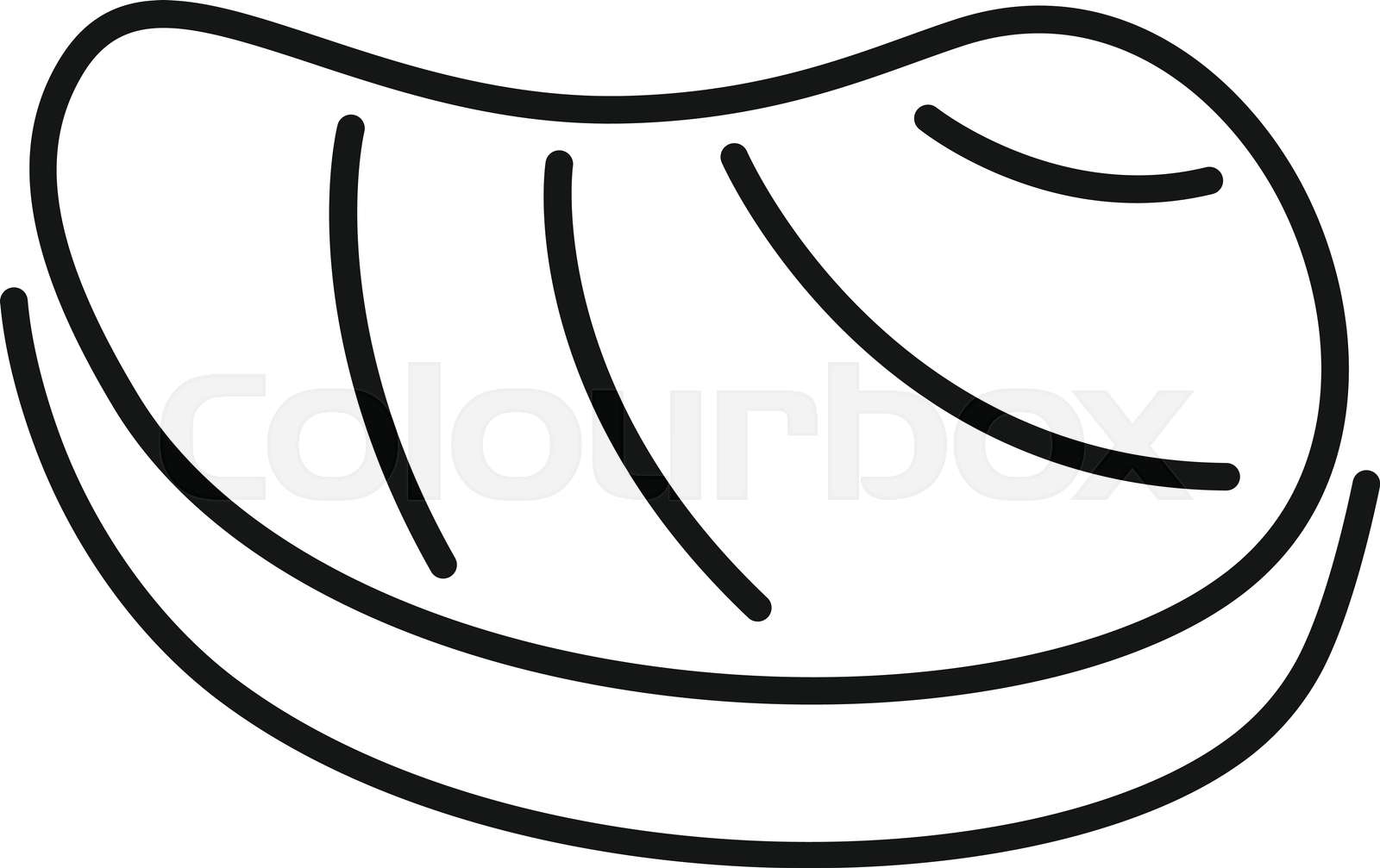 Steak icon, outline style | Stock vector | Colourbox