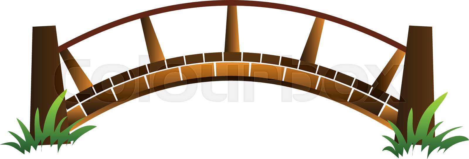 Wood bridge icon, cartoon style | Stock vector | Colourbox