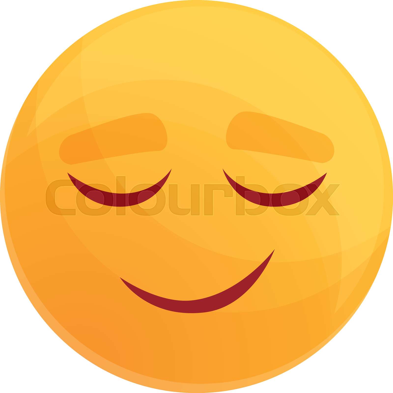 Modest emoticon icon, cartoon style | Stock vector | Colourbox