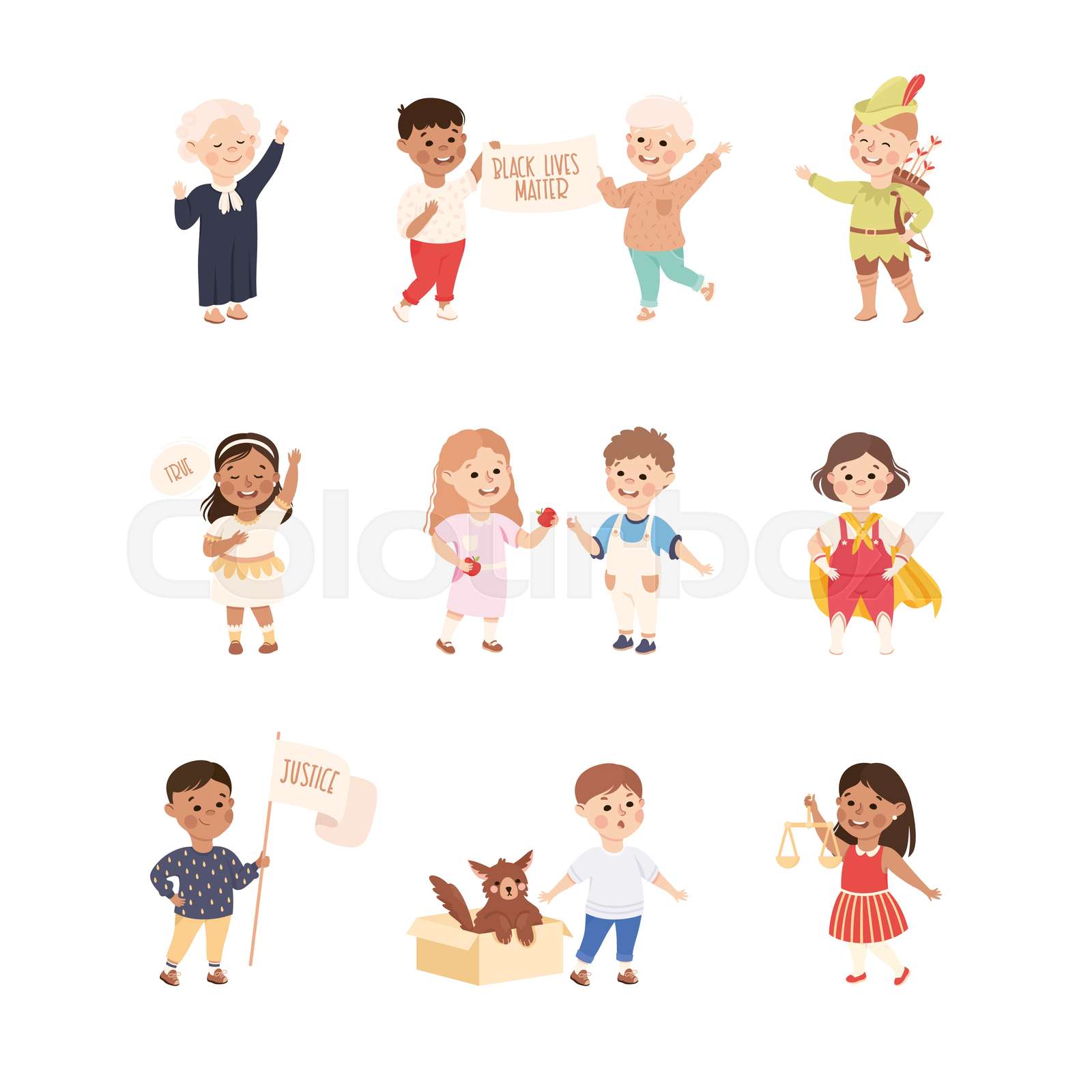 Kind and Fair Little Children Doing Justice and Engaged in Honest ...