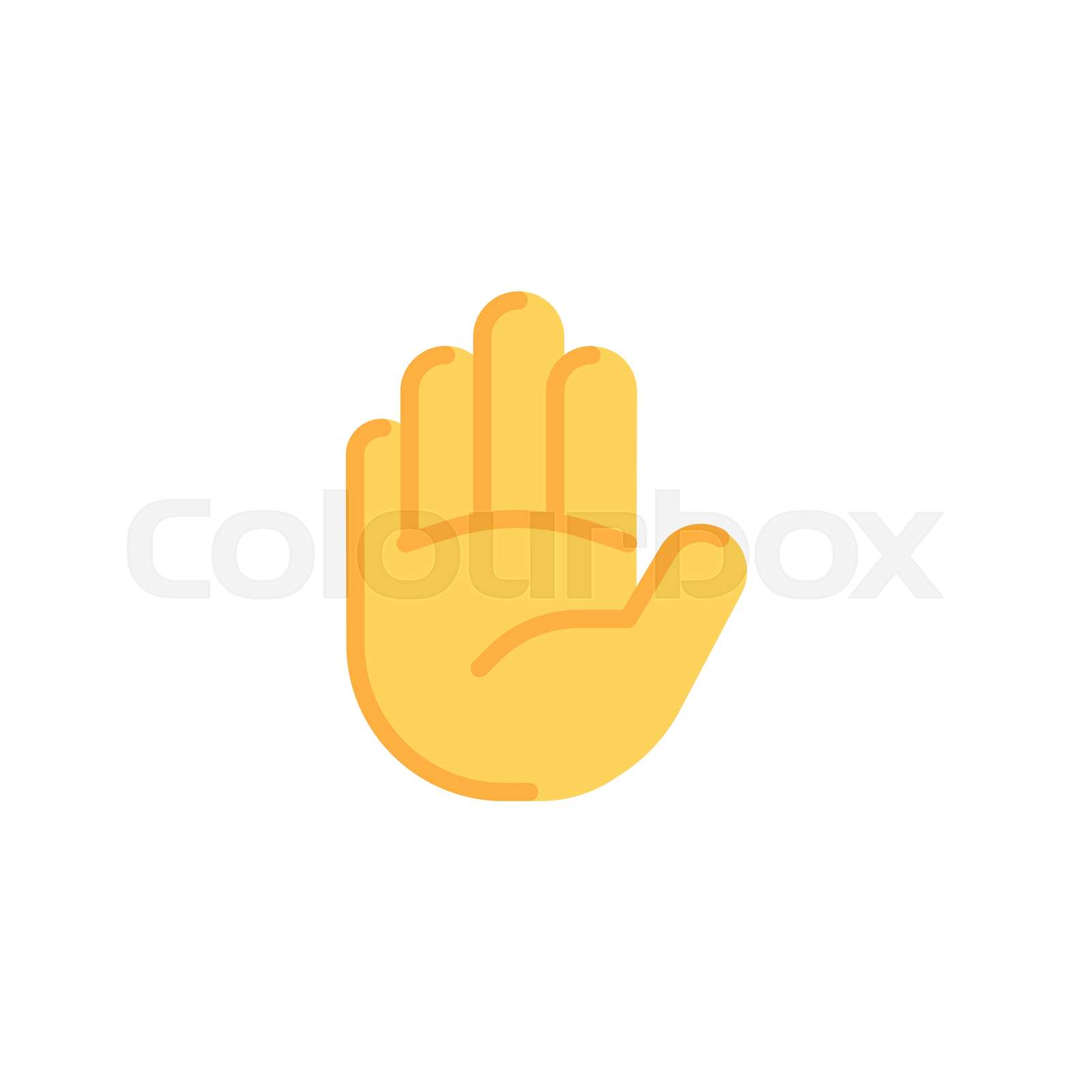 Raised hand gesture flat icon | Stock vector | Colourbox