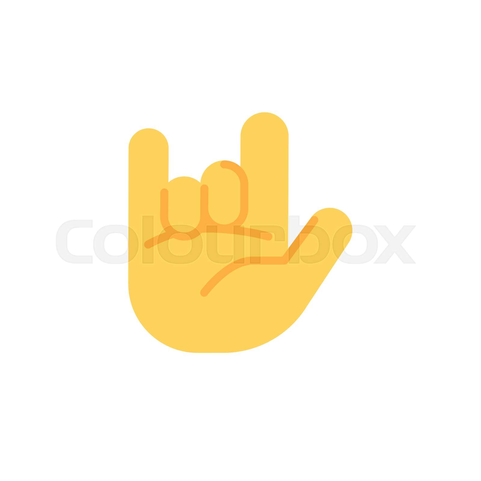 Rock on hand gesture flat icon | Stock vector | Colourbox