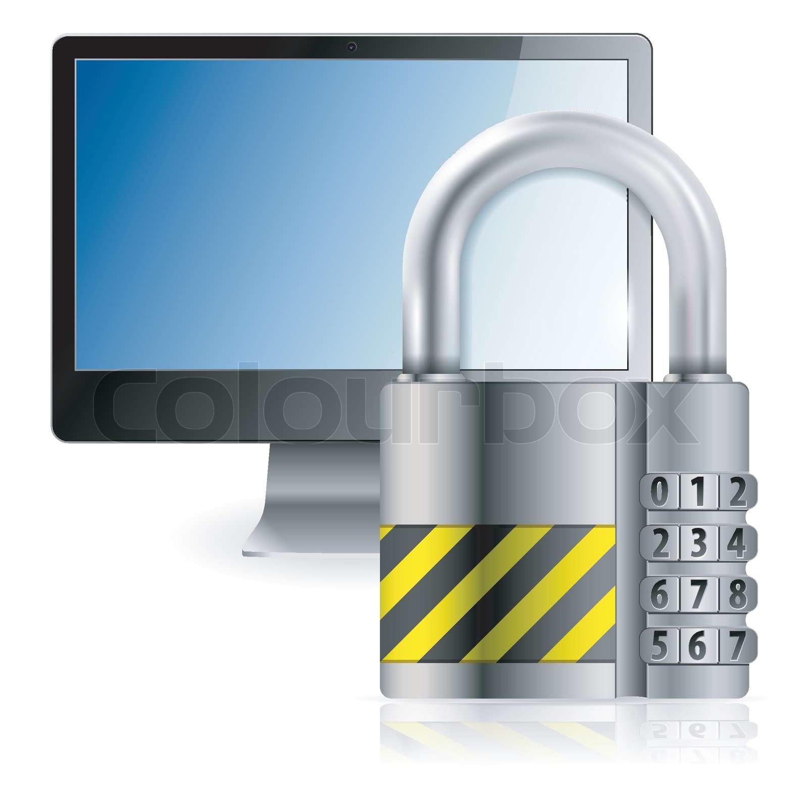 computer, schloss, schutz | Stock-Vektor | Colourbox