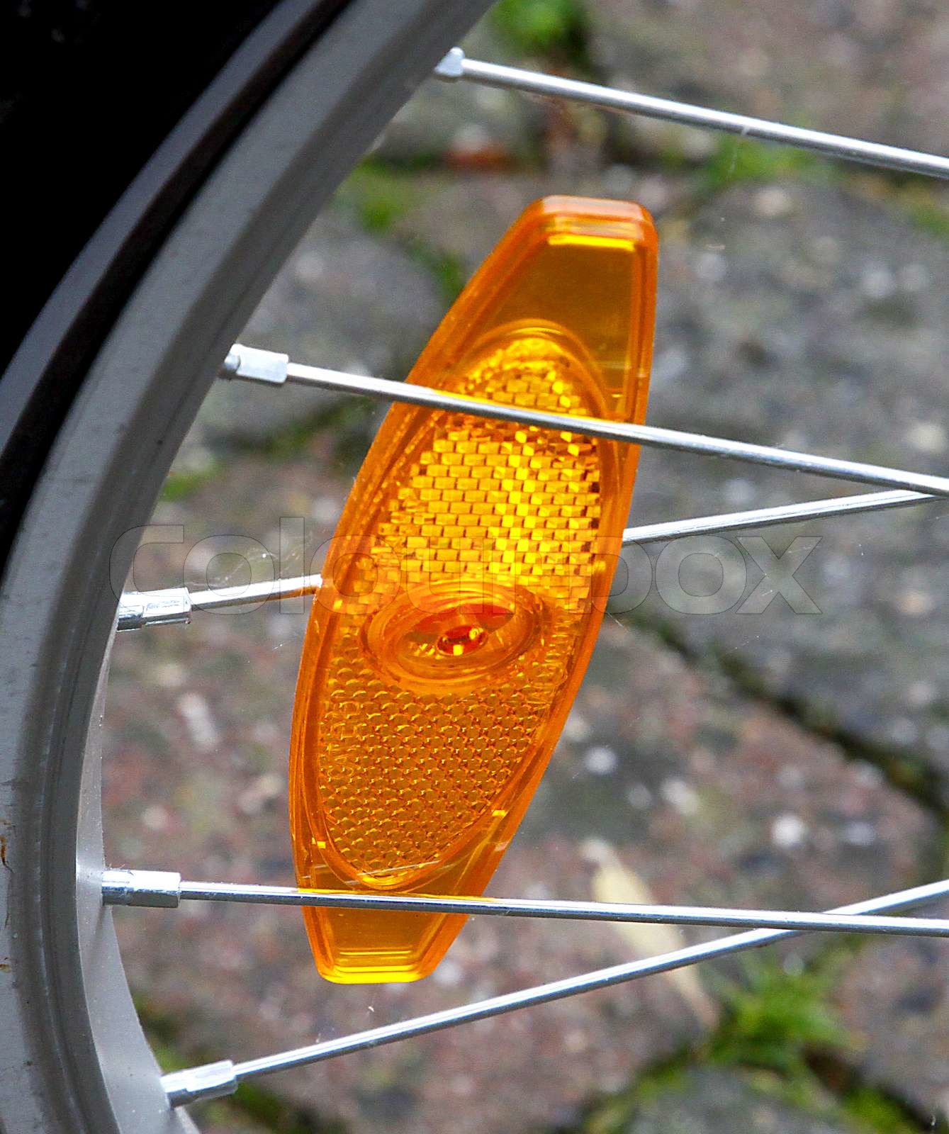 reflector in a bicycle wheel | Stock image | Colourbox