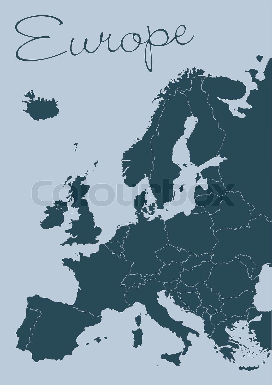 Europe map EPS with borders | Stock vector | Colourbox