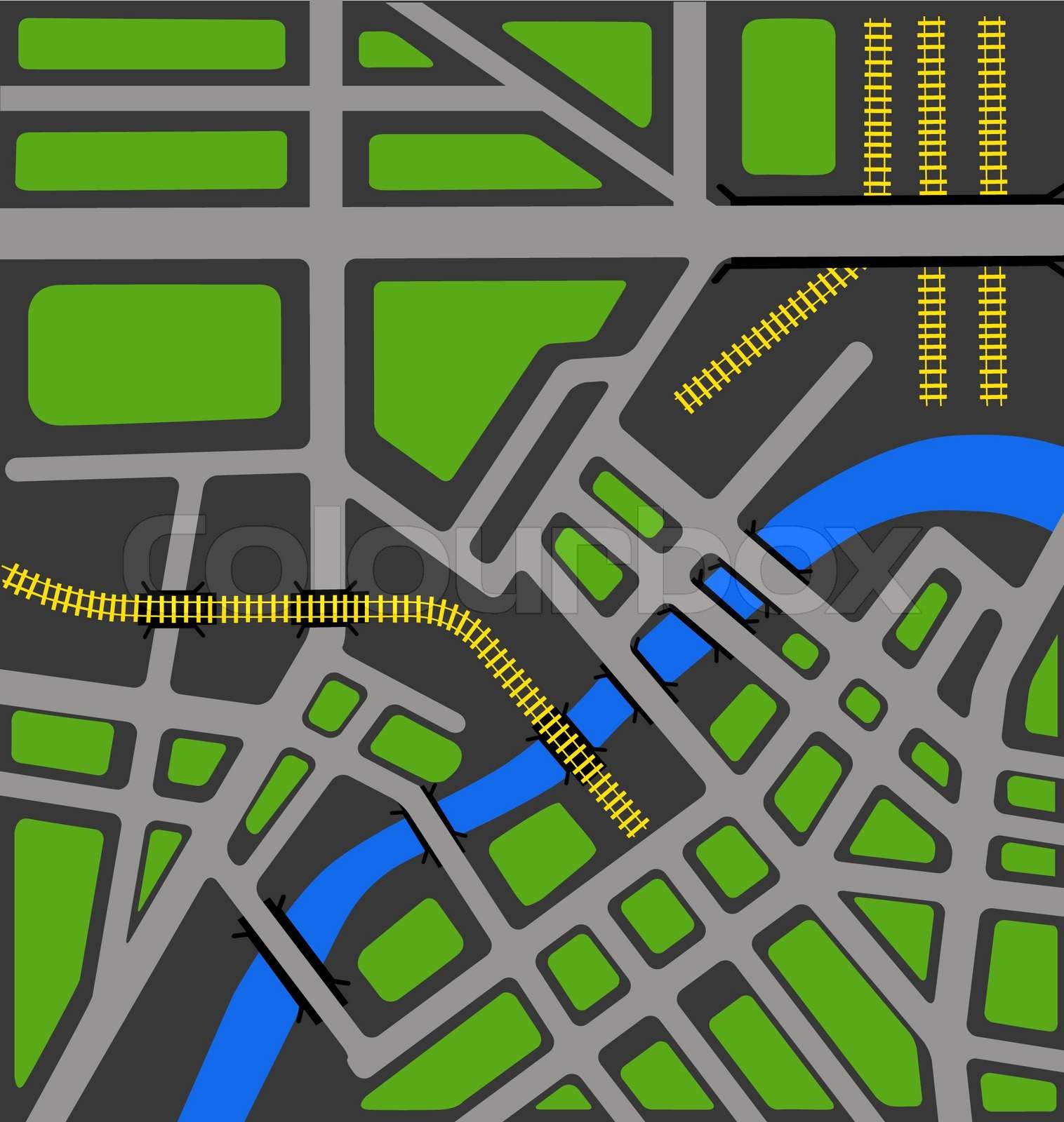 Vector map of city | Stock vector | Colourbox