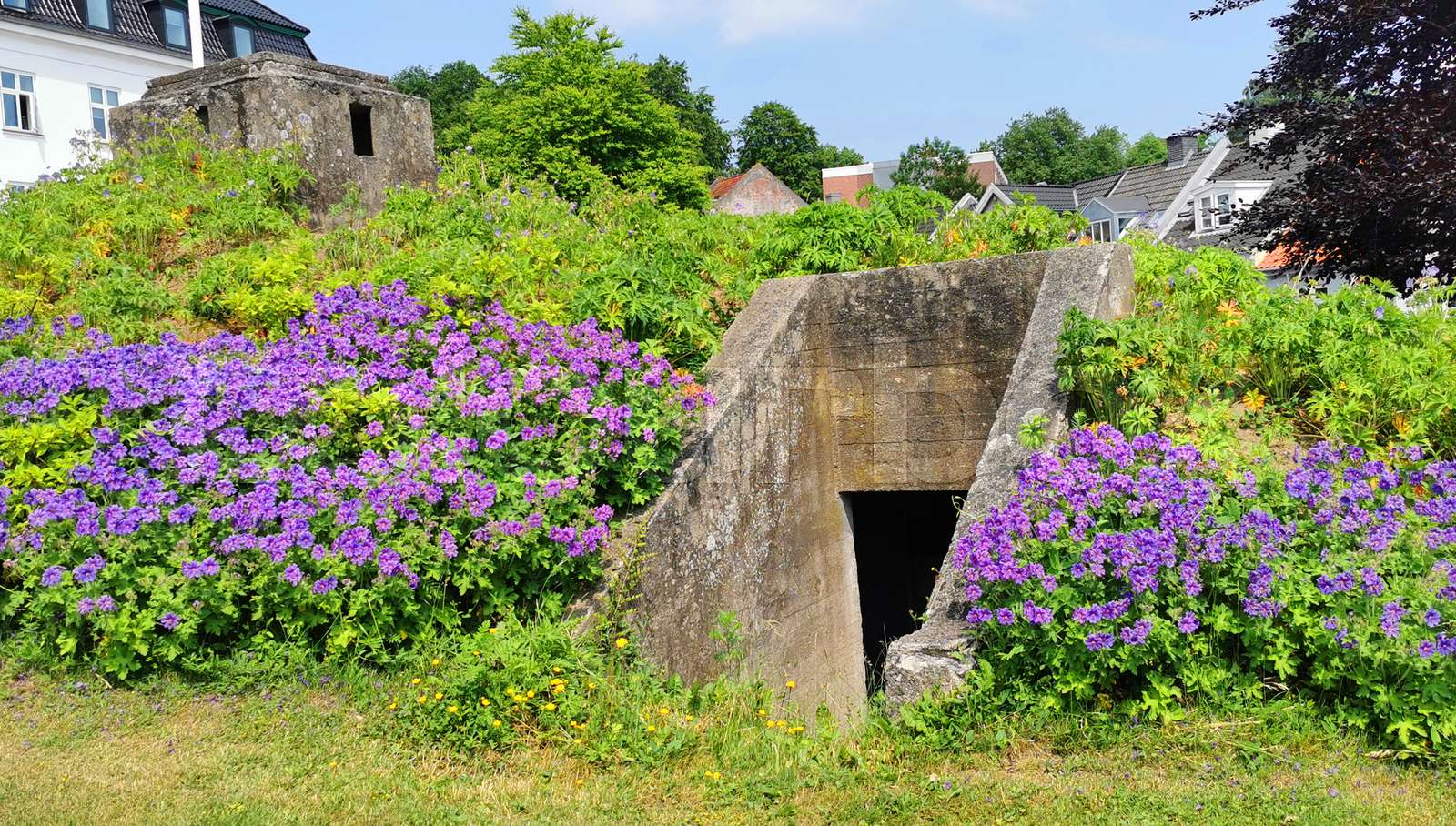 Underjordisk bunker og beskyttelsesrum fra anden verdenskrig i ...