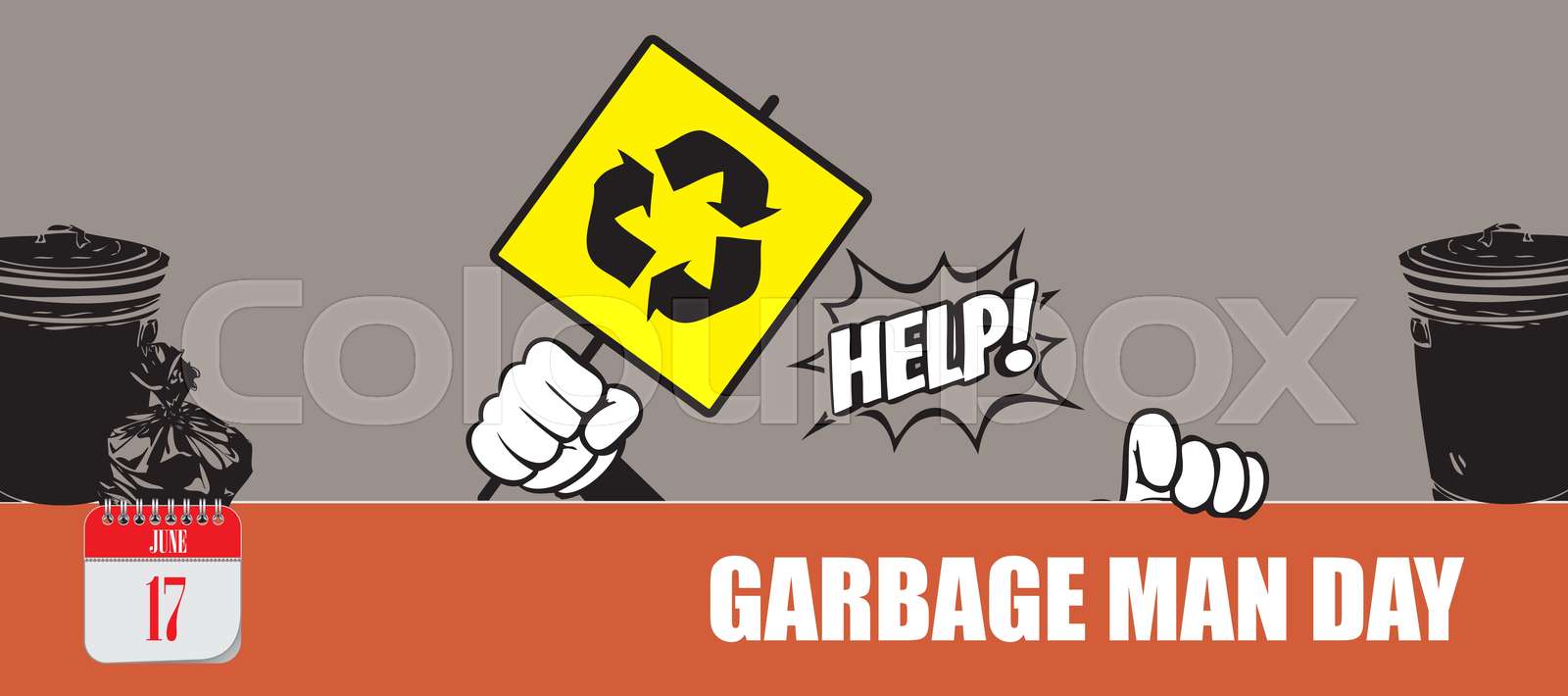 Card Garbage Man Day | Stock vector | Colourbox