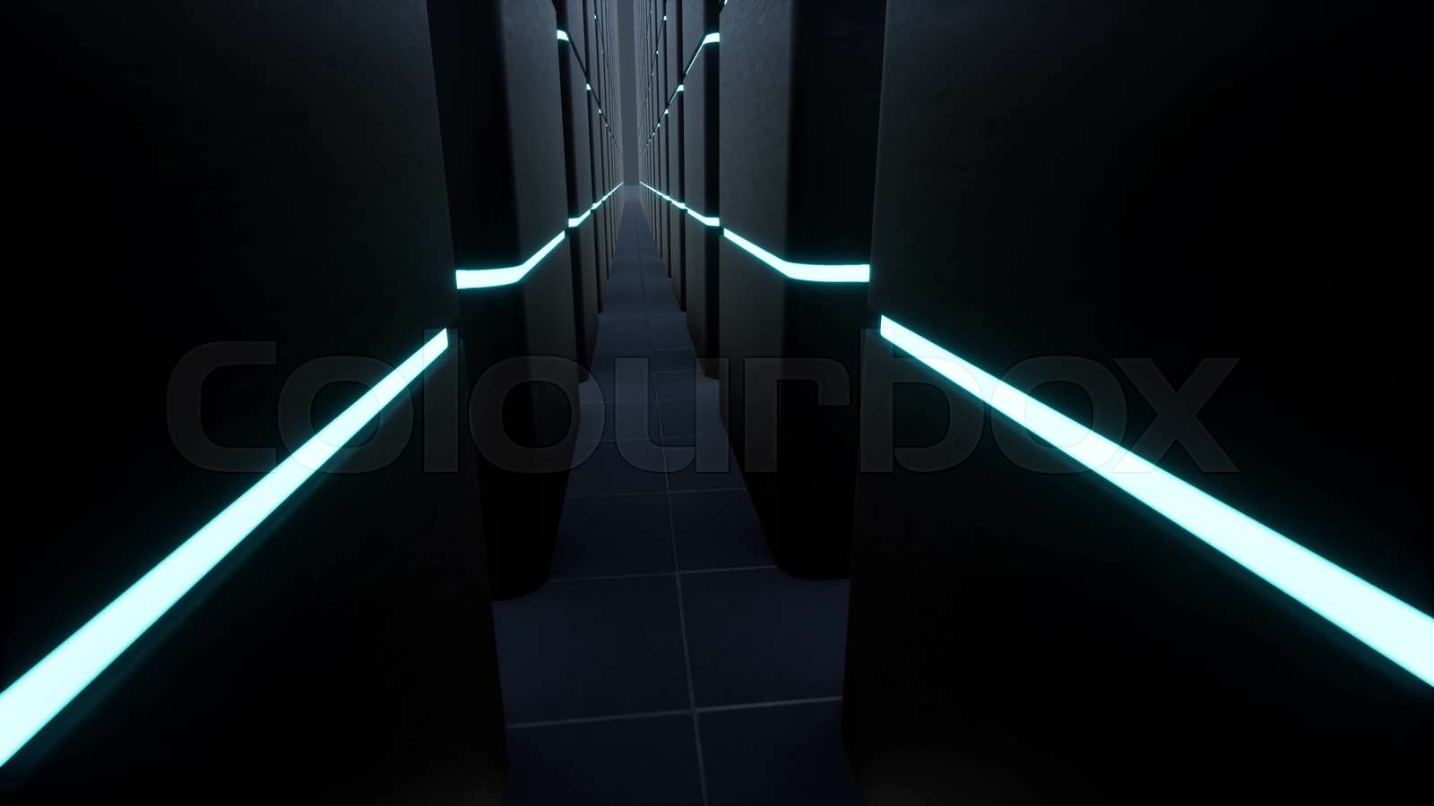 Data center Technology concept communication artificial intelligence 3d ...