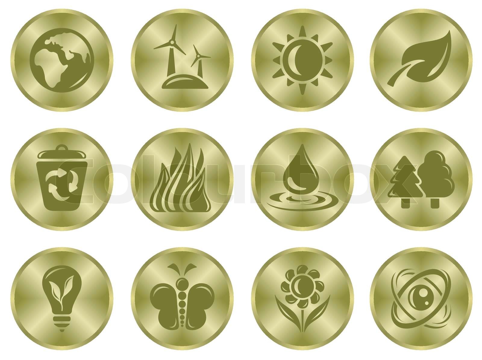 Environment button set | Stock vector | Colourbox