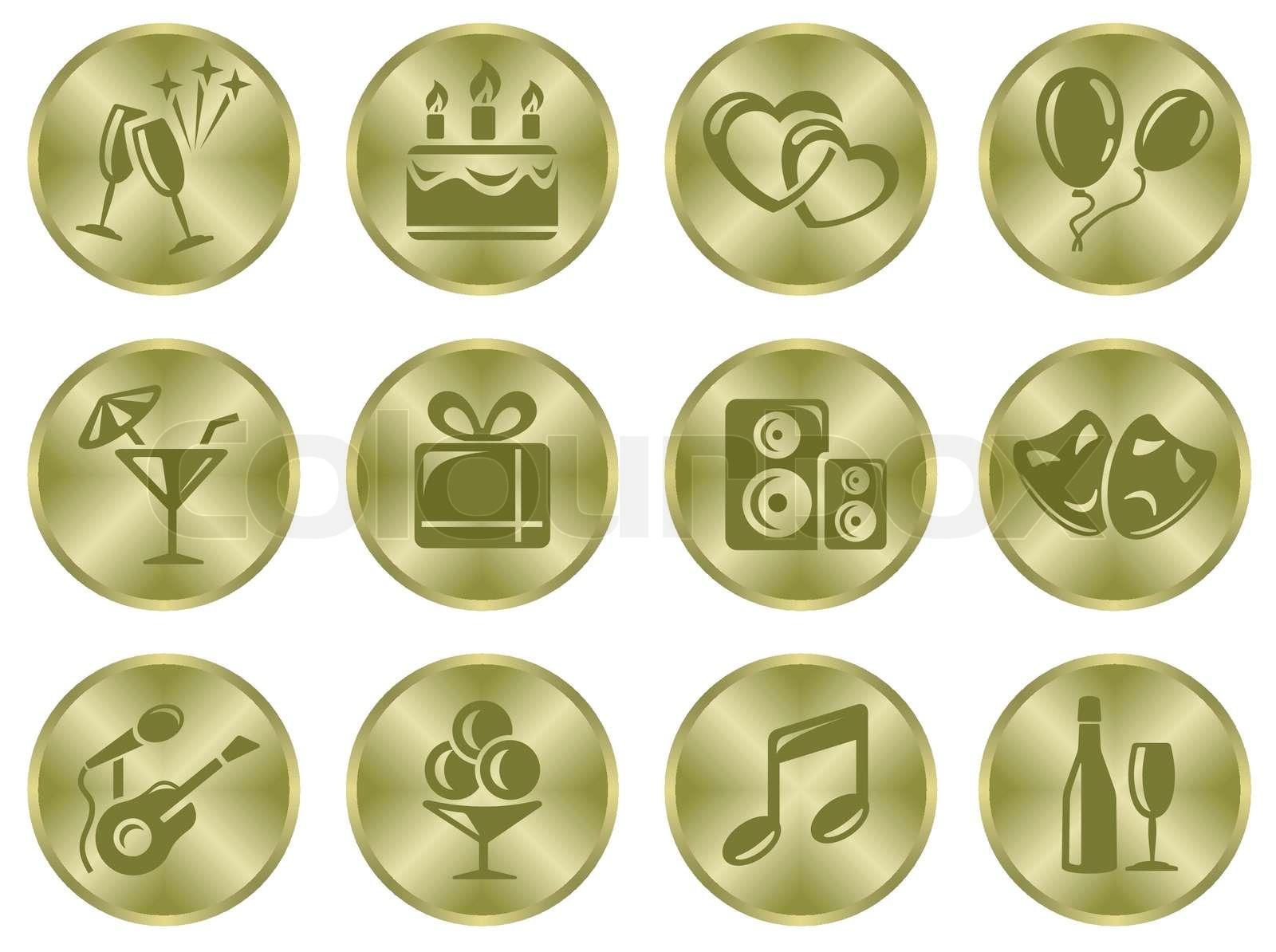 Party button set | Stock vector | Colourbox