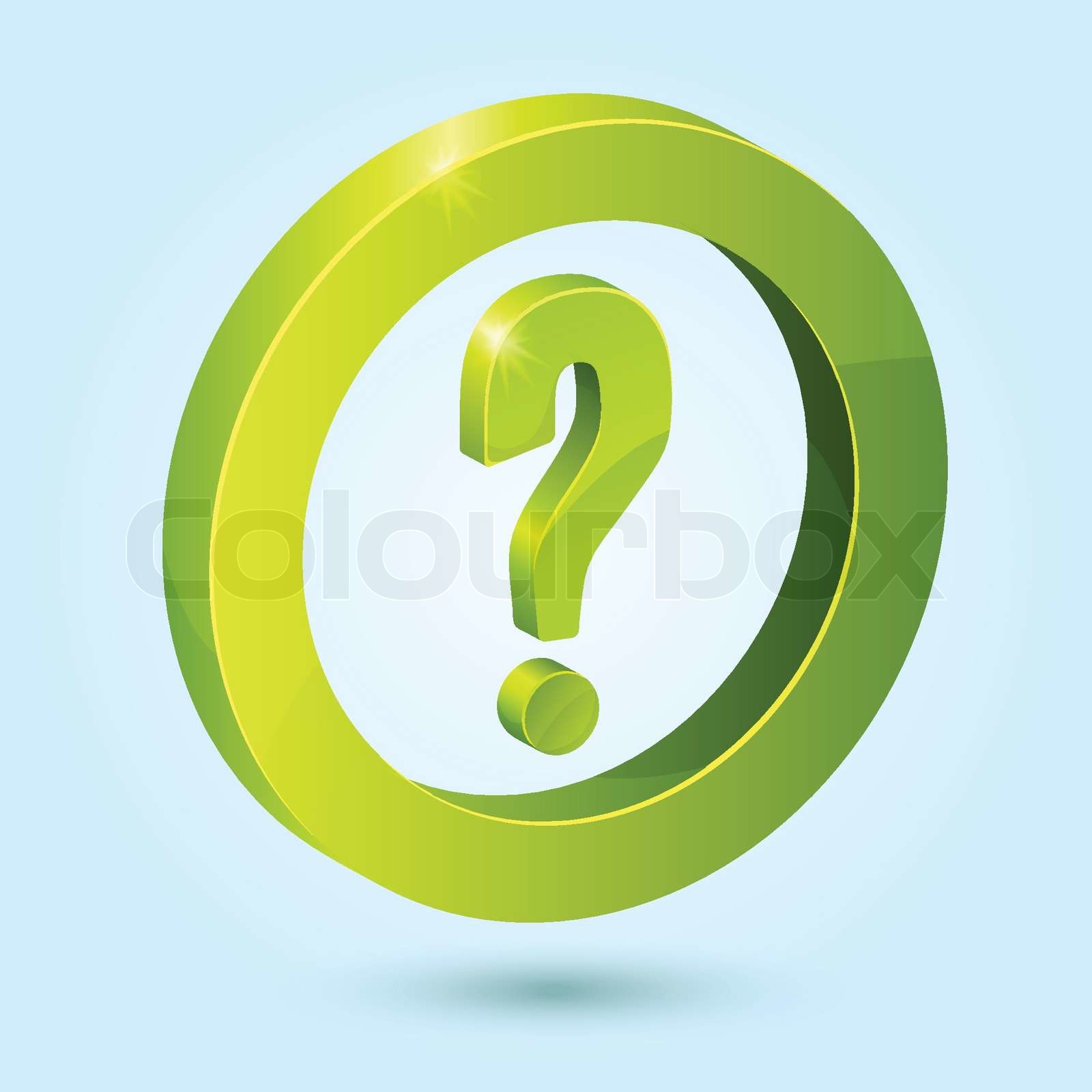 grüne Frage Symbol auf blauem Hintergrund isoliert | Stock-Vektor ...