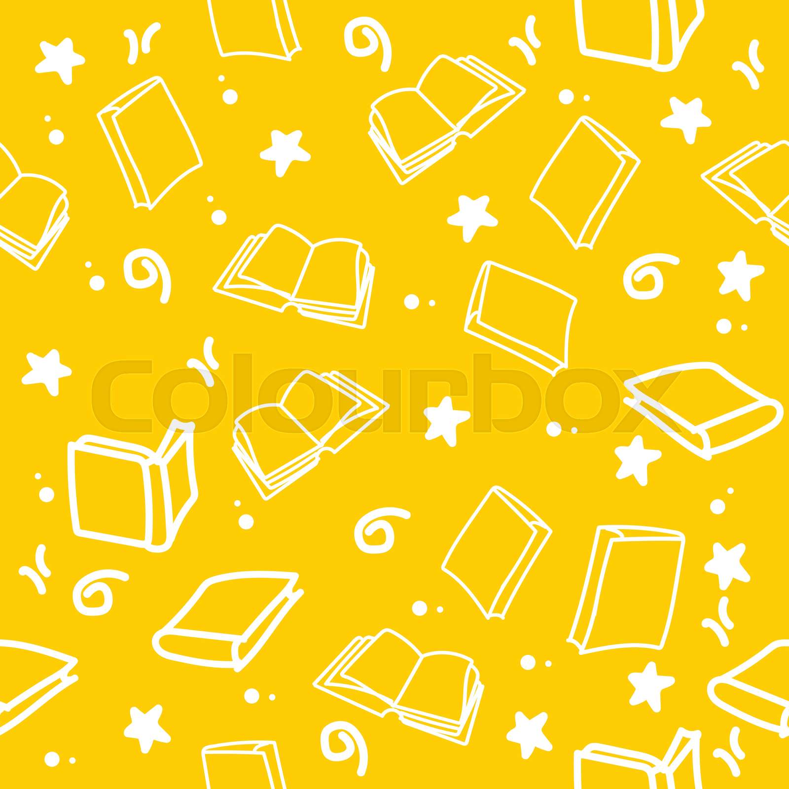 Hand drawn doodle books Seamless pattern | Stock vector | Colourbox