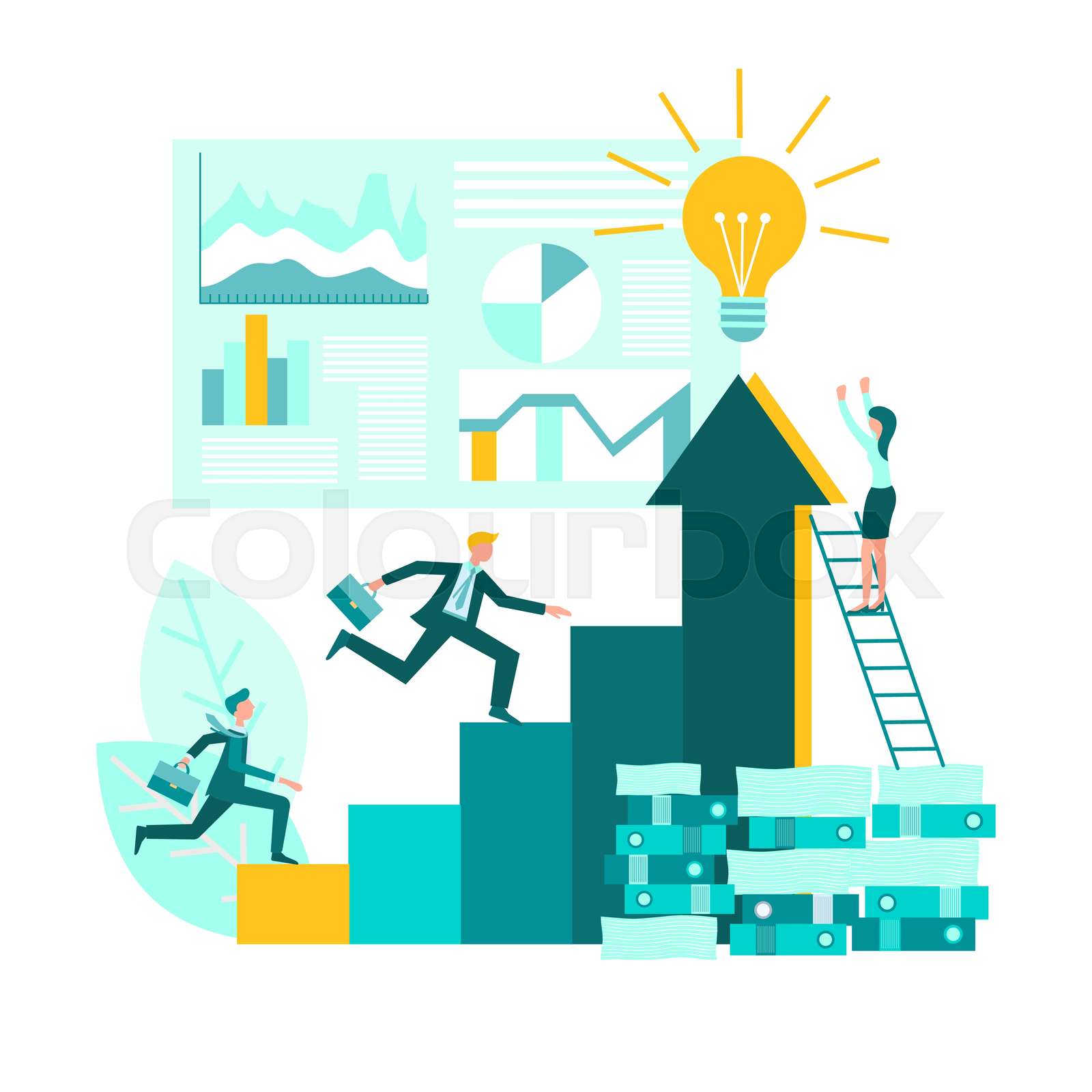 Success Chart Winner Idea Teamwork Businessmen | Stock vector | Colourbox