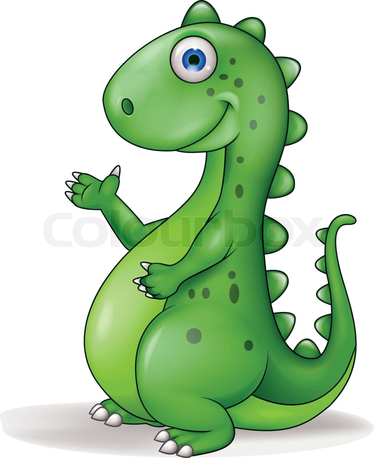 Green dinosaur cartoon | Stock vector | Colourbox