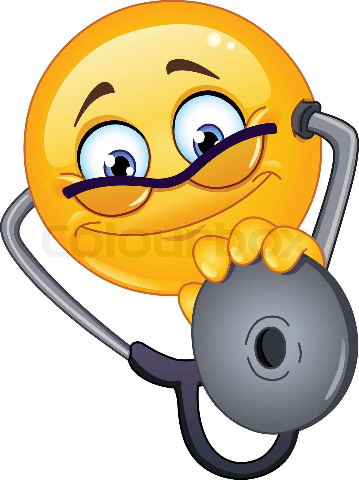 Doctor emoticon with stethoscope | Stock vector | Colourbox