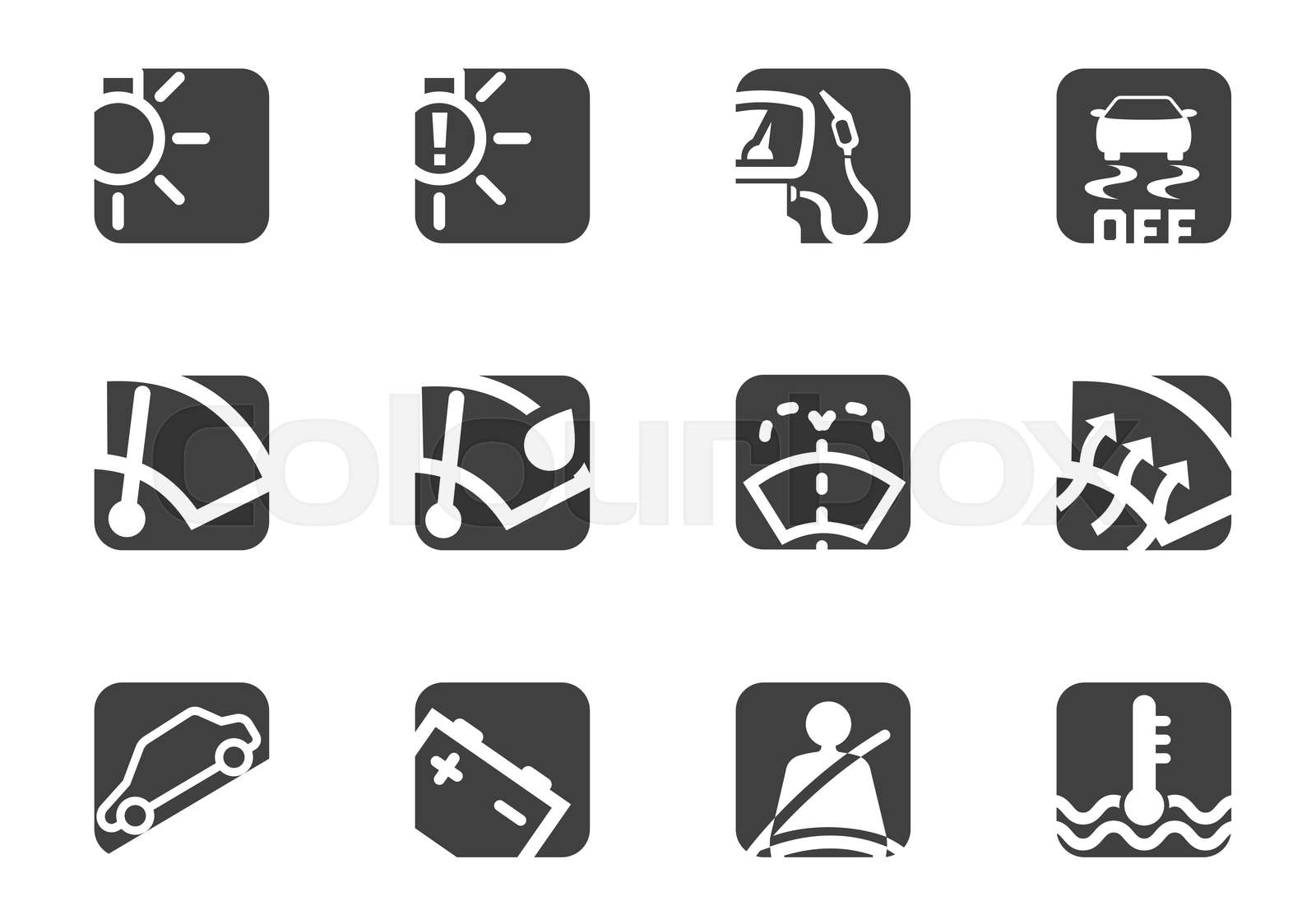 Car Interface Symbols | Stock vector | Colourbox