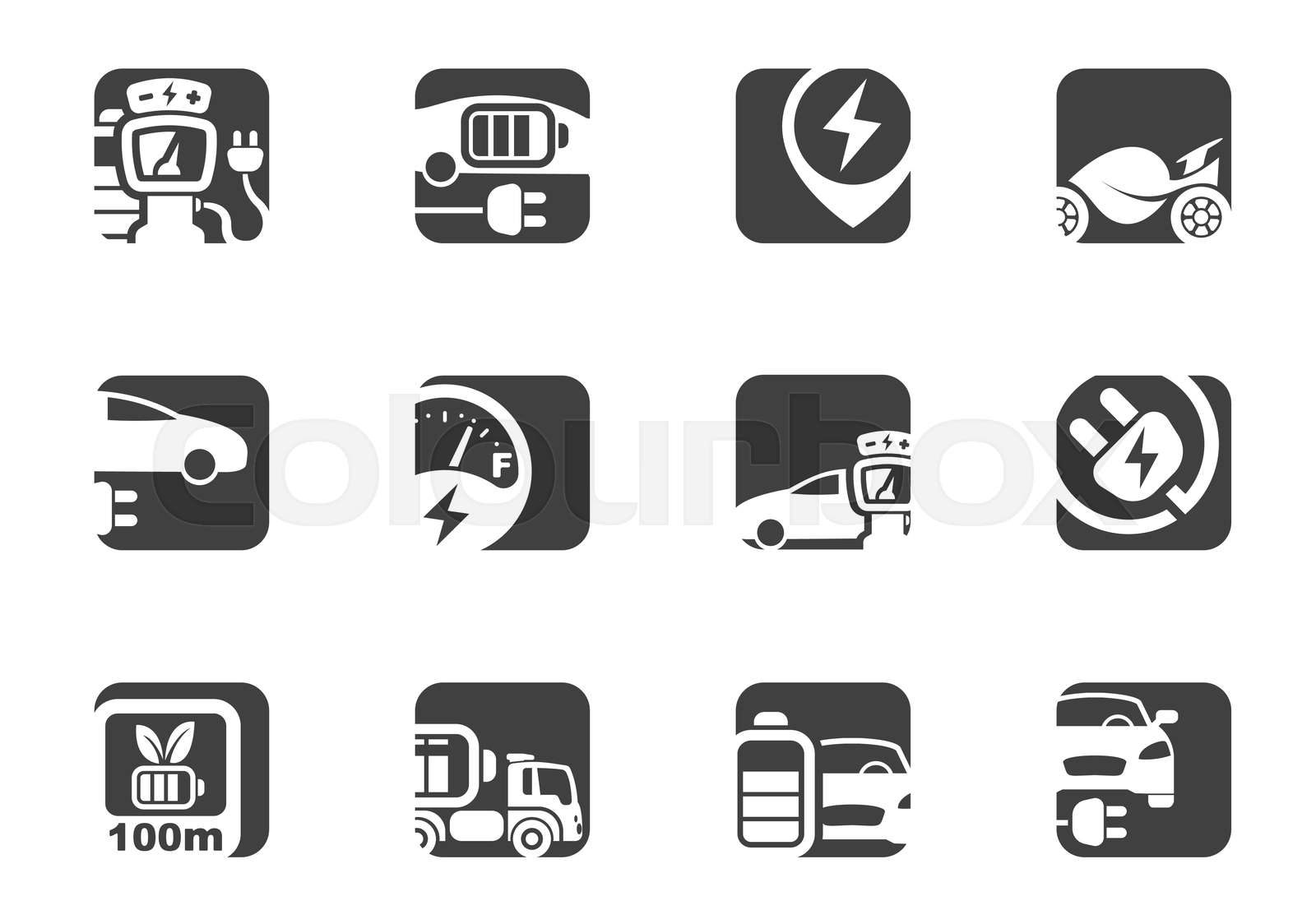 Electric car icons | Stock vector | Colourbox