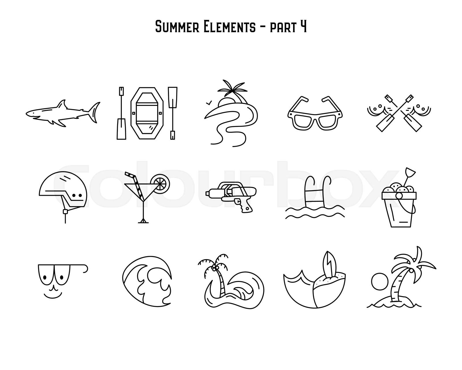 Vector design of various summer symbols. Part 4 | Stock vector | Colourbox