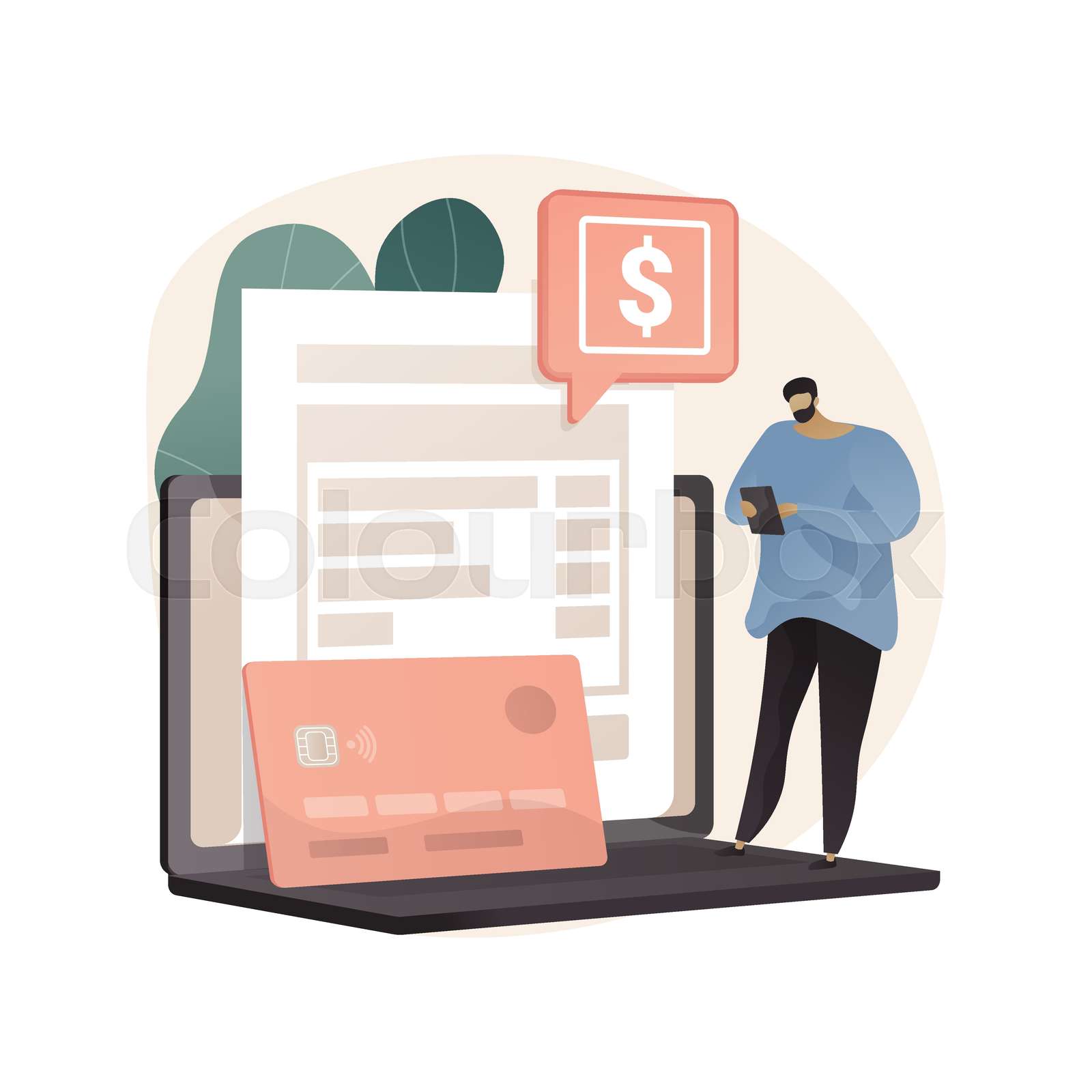 Pay a balance owed abstract concept vector illustration. | Stock vector ...