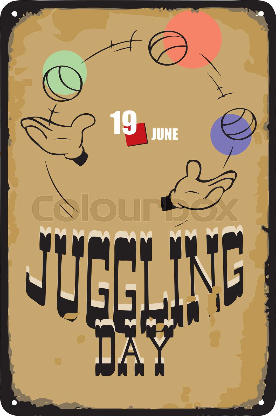 Vintage sign Juggling Day | Stock vector | Colourbox