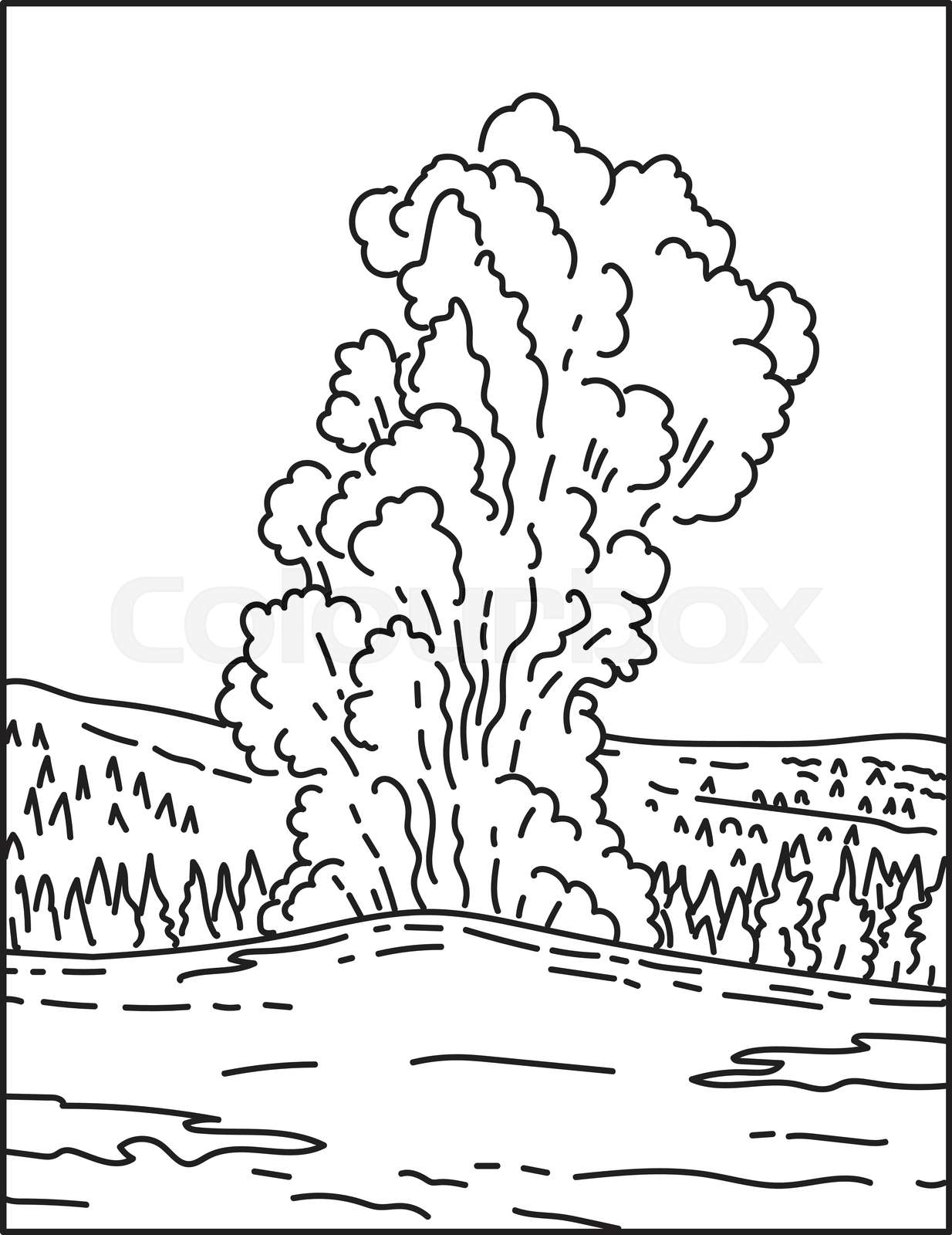 Old Faithful Geyser Clipart