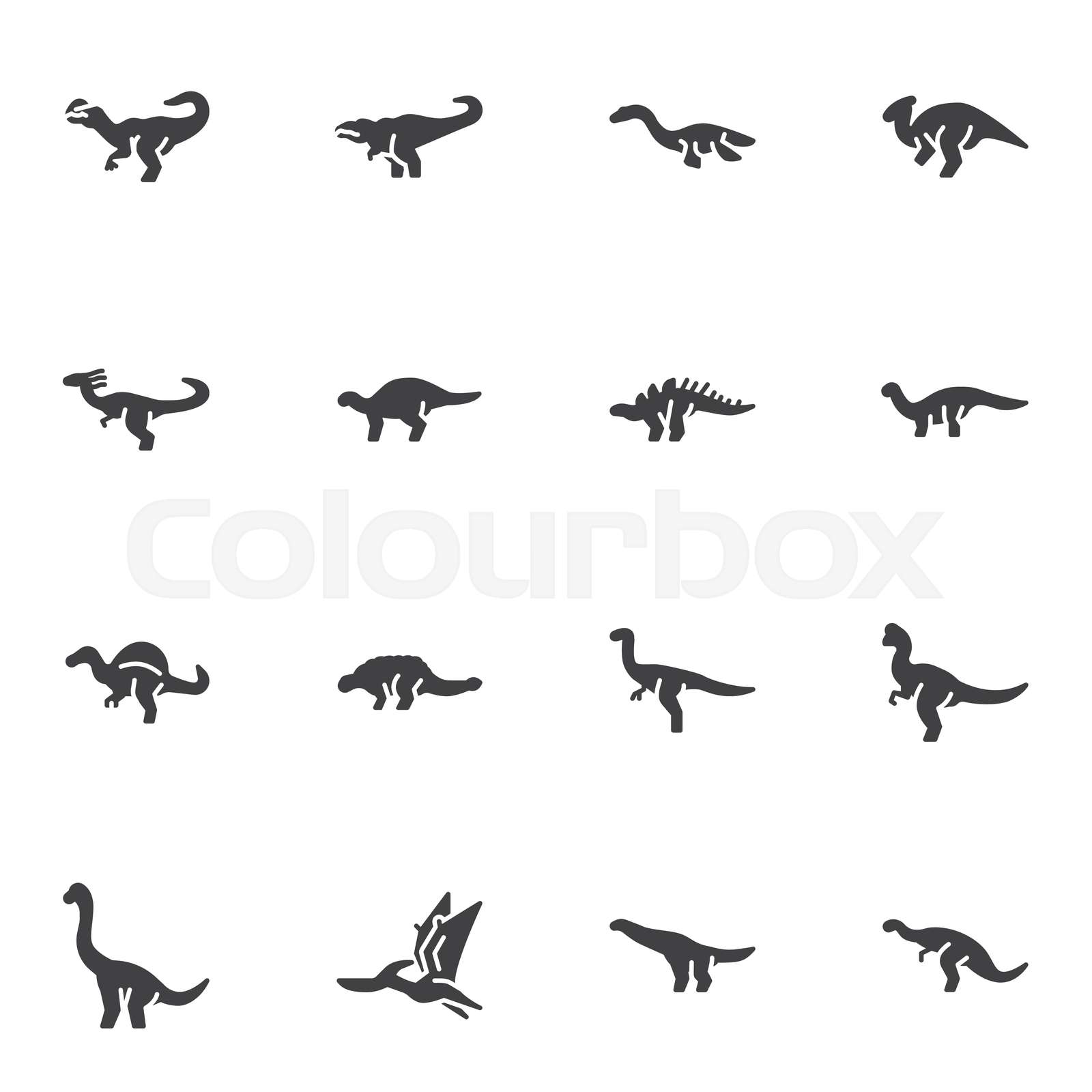 Dinosaurs vector icons set | Stock vector | Colourbox