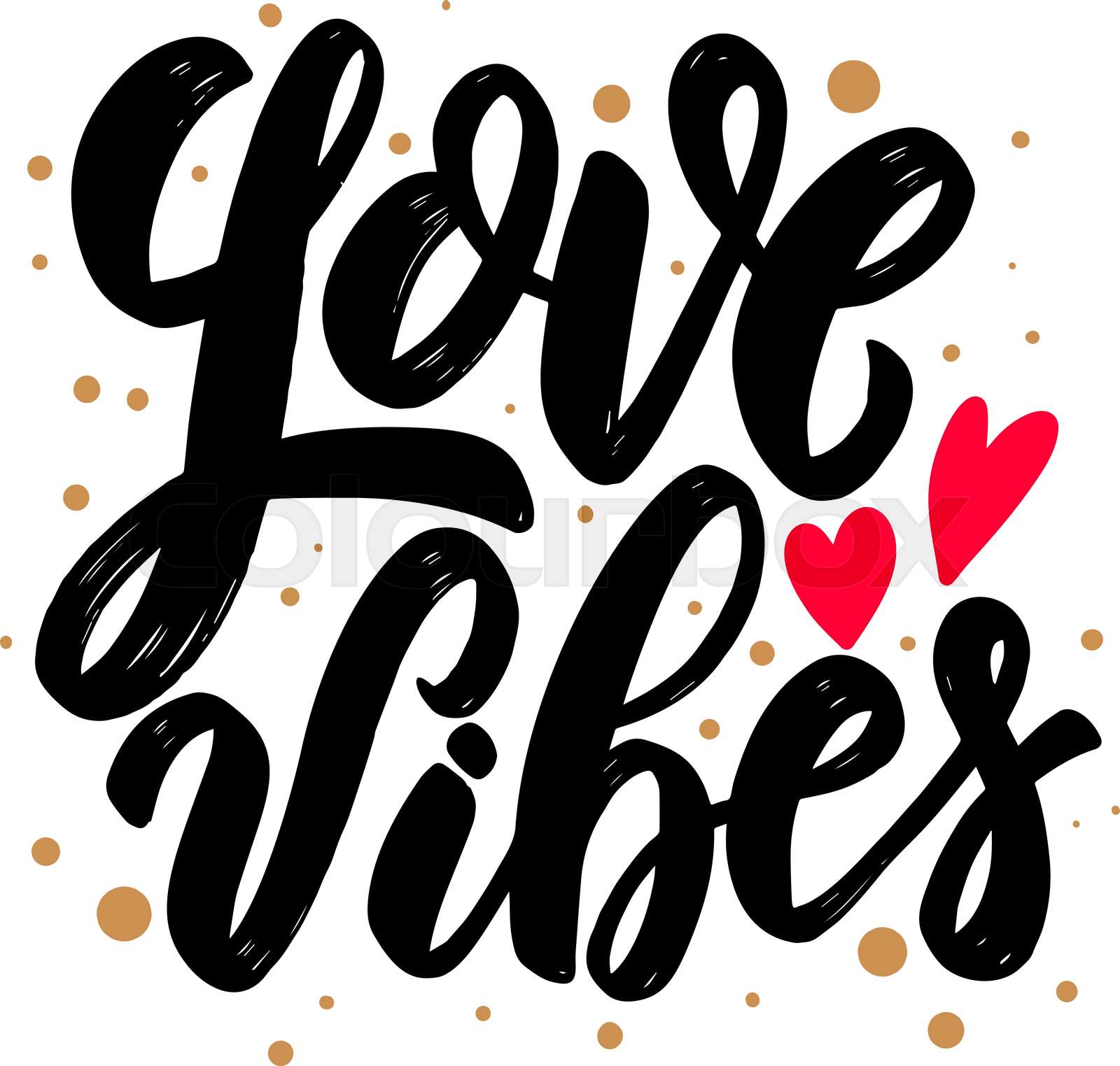 Love Vibes Lettering Motivation Phrase For Poster Card Banner Sign