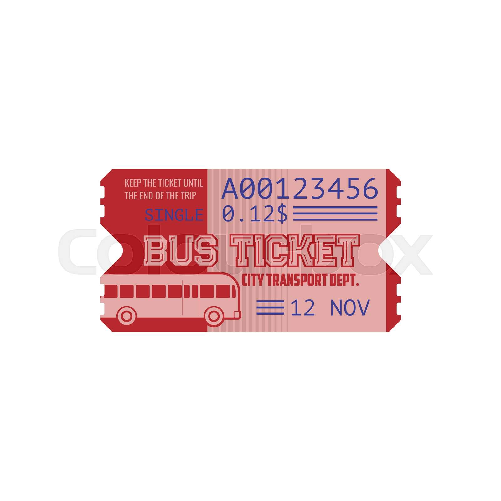 Ticket on bus paper cardboard coupon isolated card | Stock vector ...