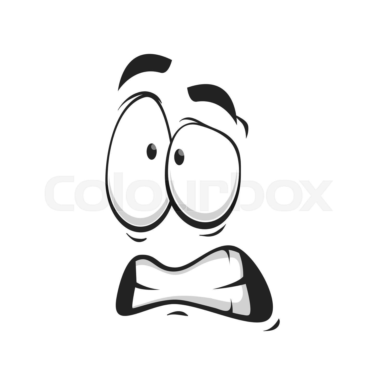 Stupid emoji with toothed smile stressed emoticon | Stock vector ...