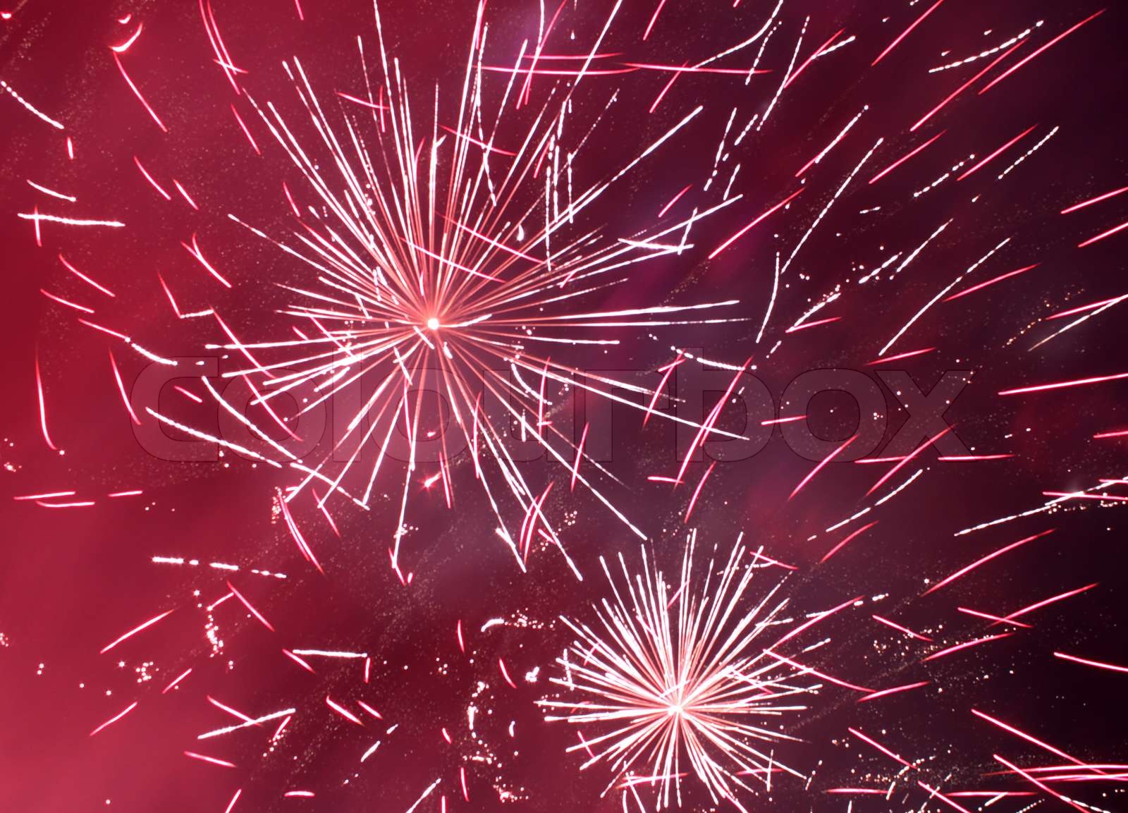 bright fireworks in night sky | Stock image | Colourbox