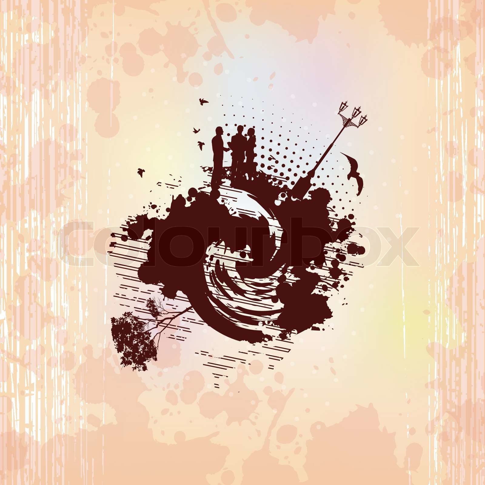 Abstract painting with business people | Stock vector | Colourbox