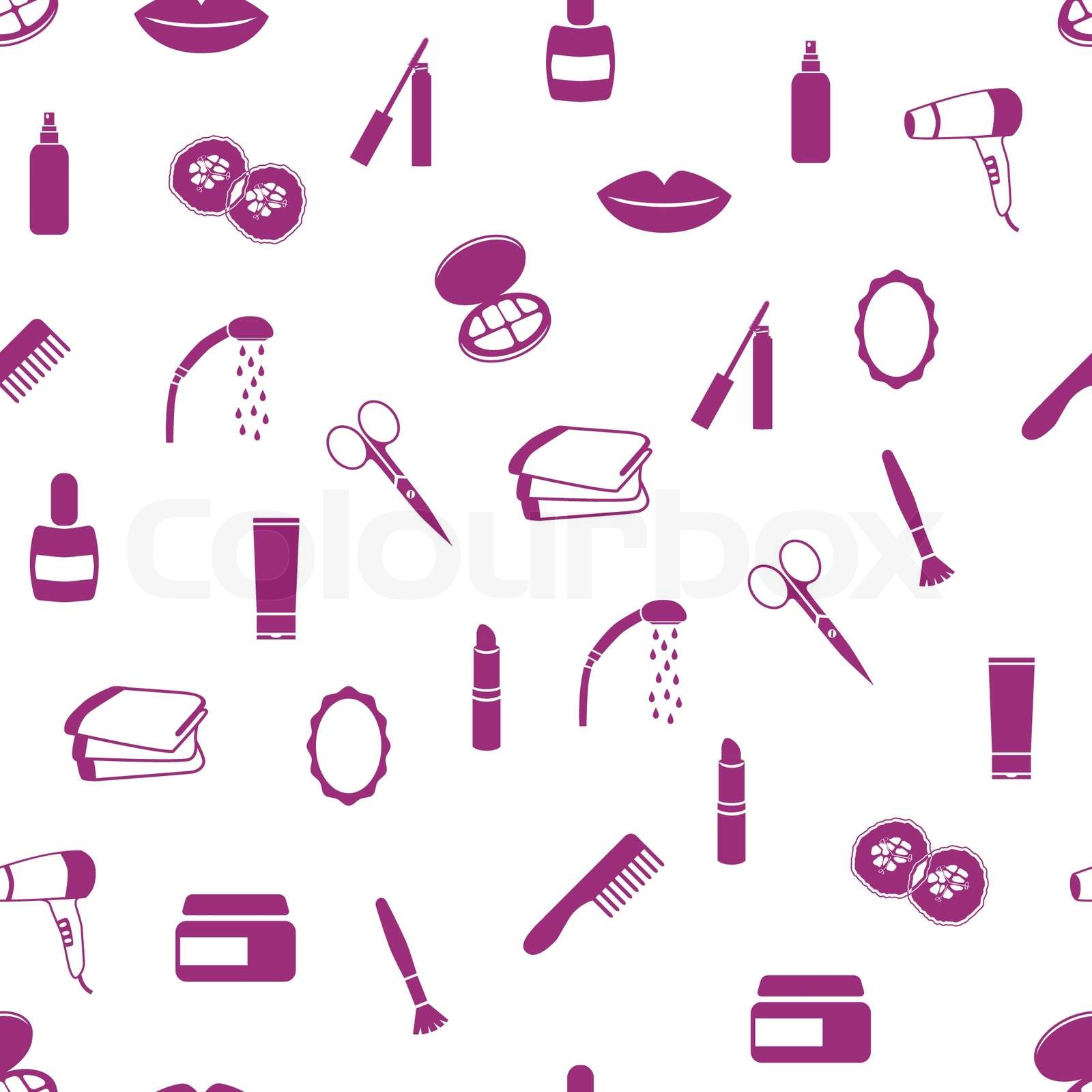 seamless cosmetics pattern | Stock vector | Colourbox