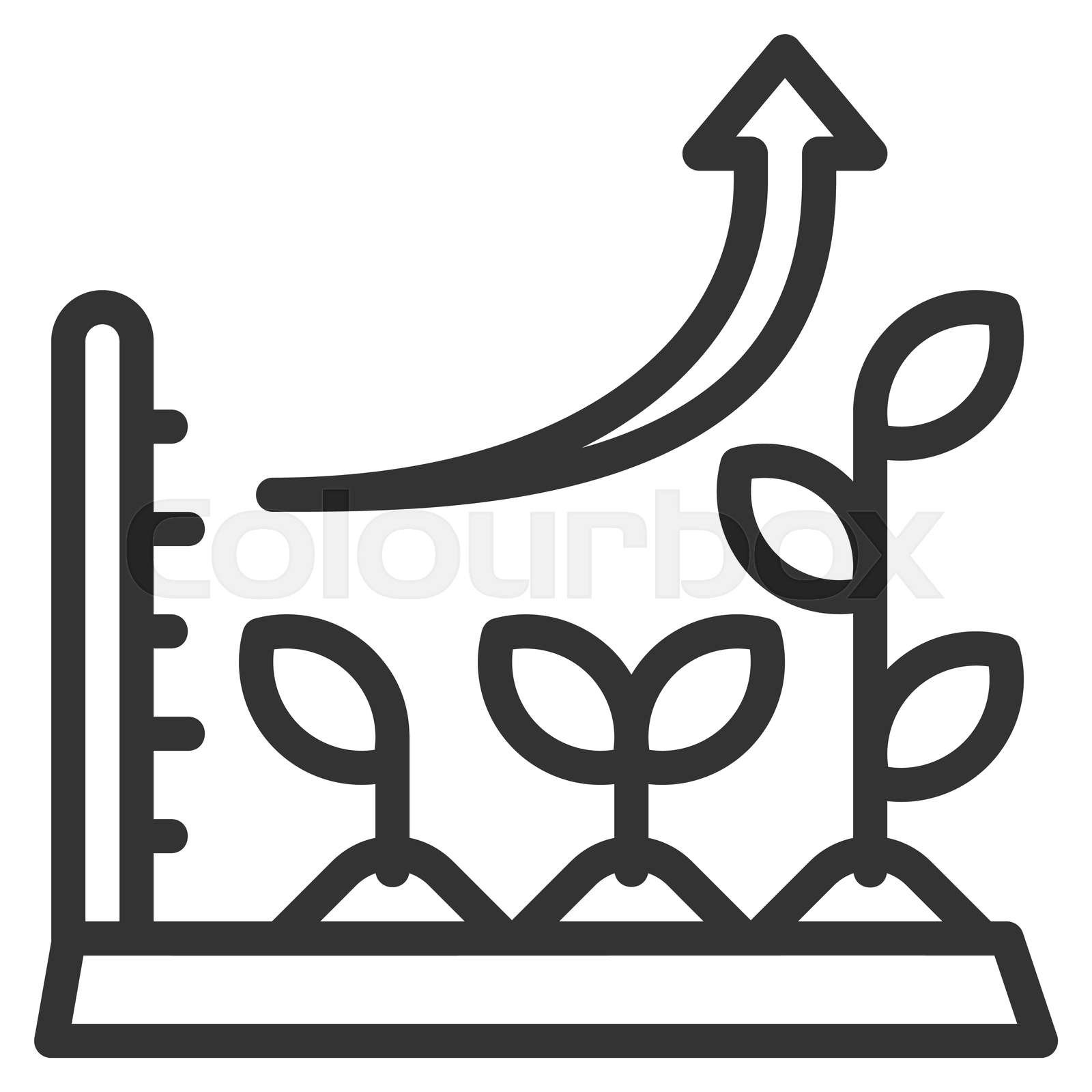 Growth icon design outline style | Stock vector | Colourbox