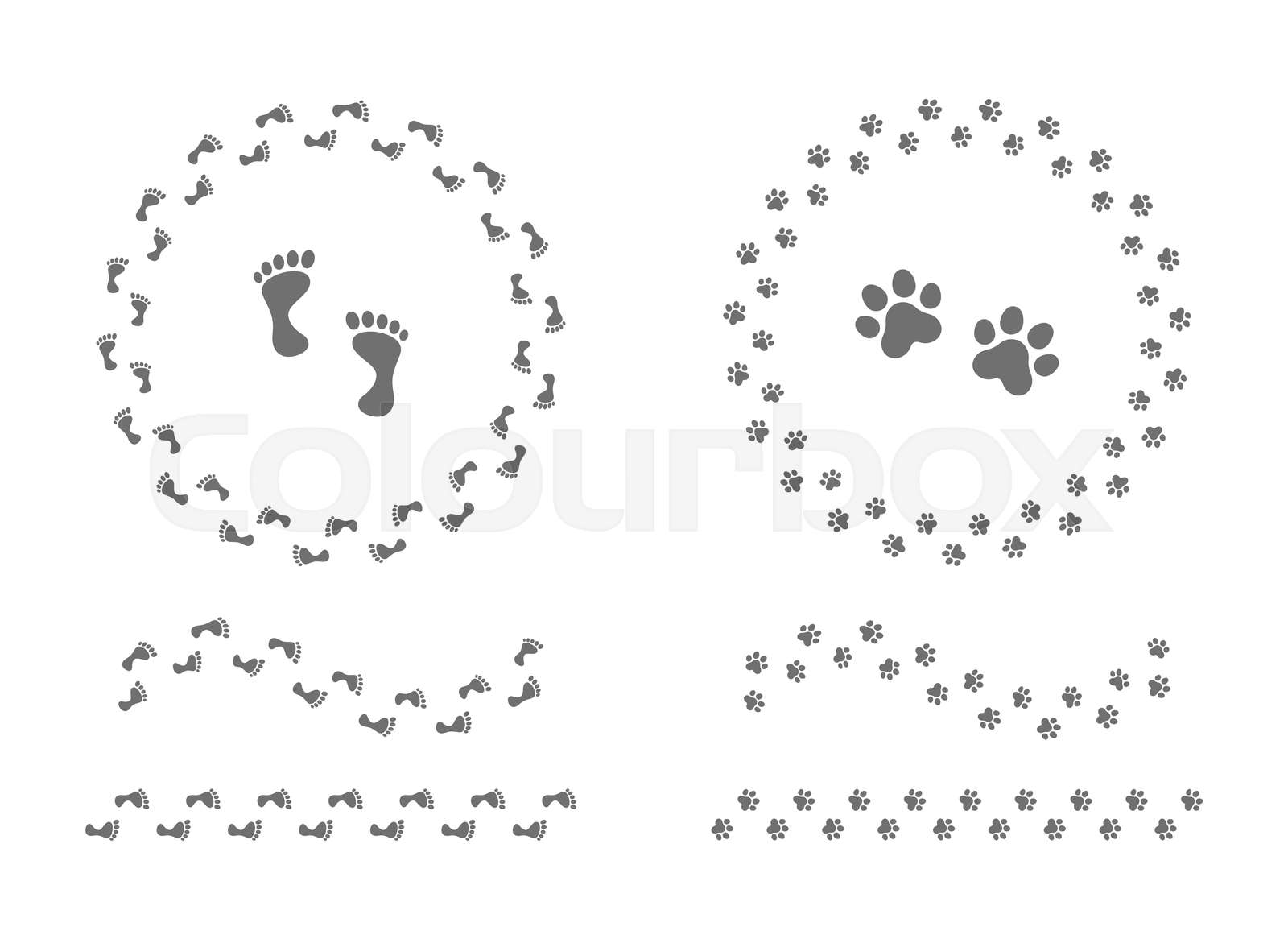 human and animal footpath icon | Stock vector | Colourbox
