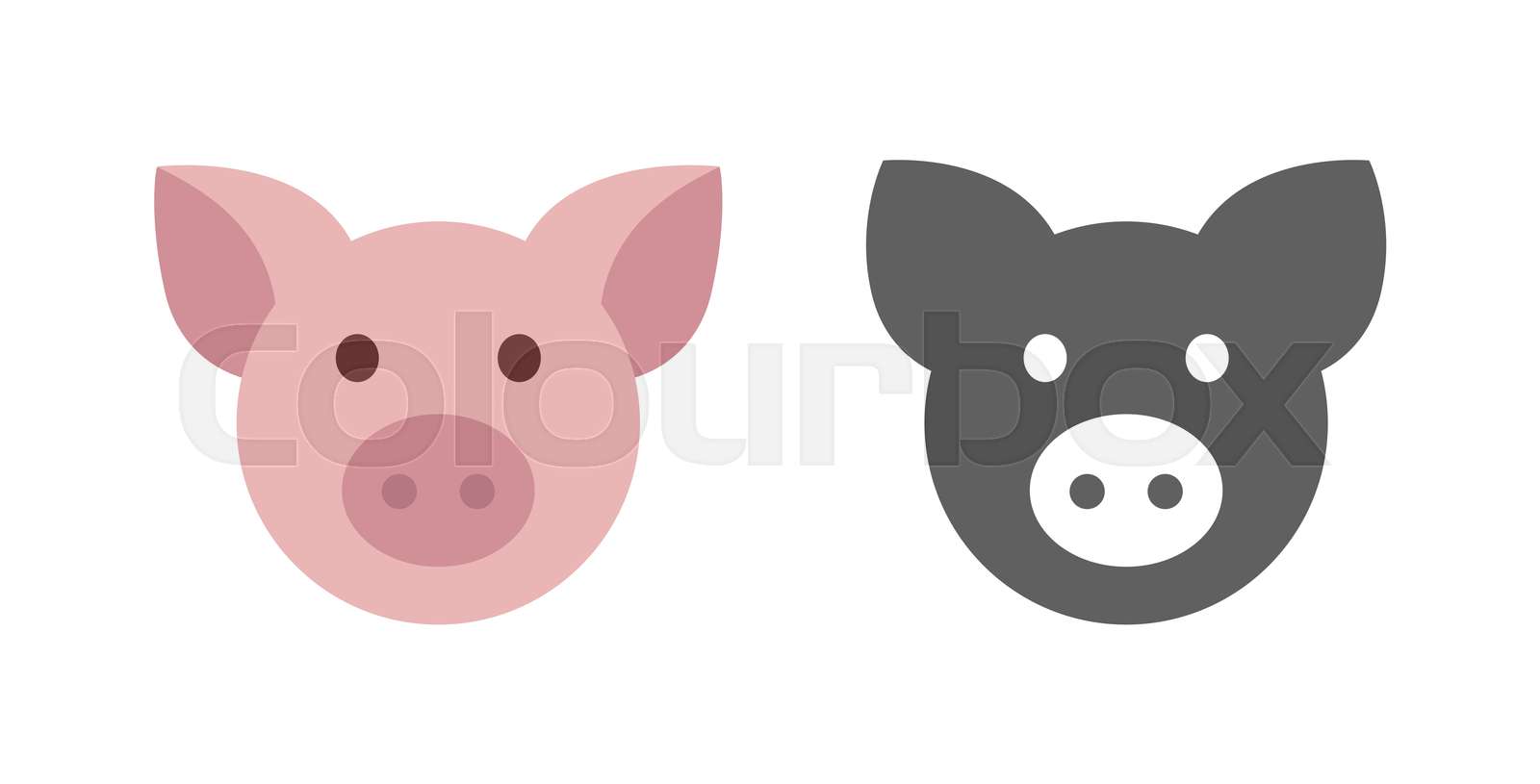 pig face icon | Stock vector | Colourbox