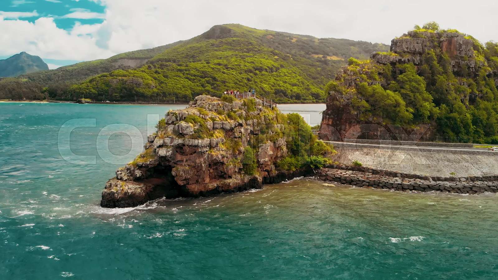 Maconde view point, Baie du Cap, Mauritius island, Africa. Aerial view ...